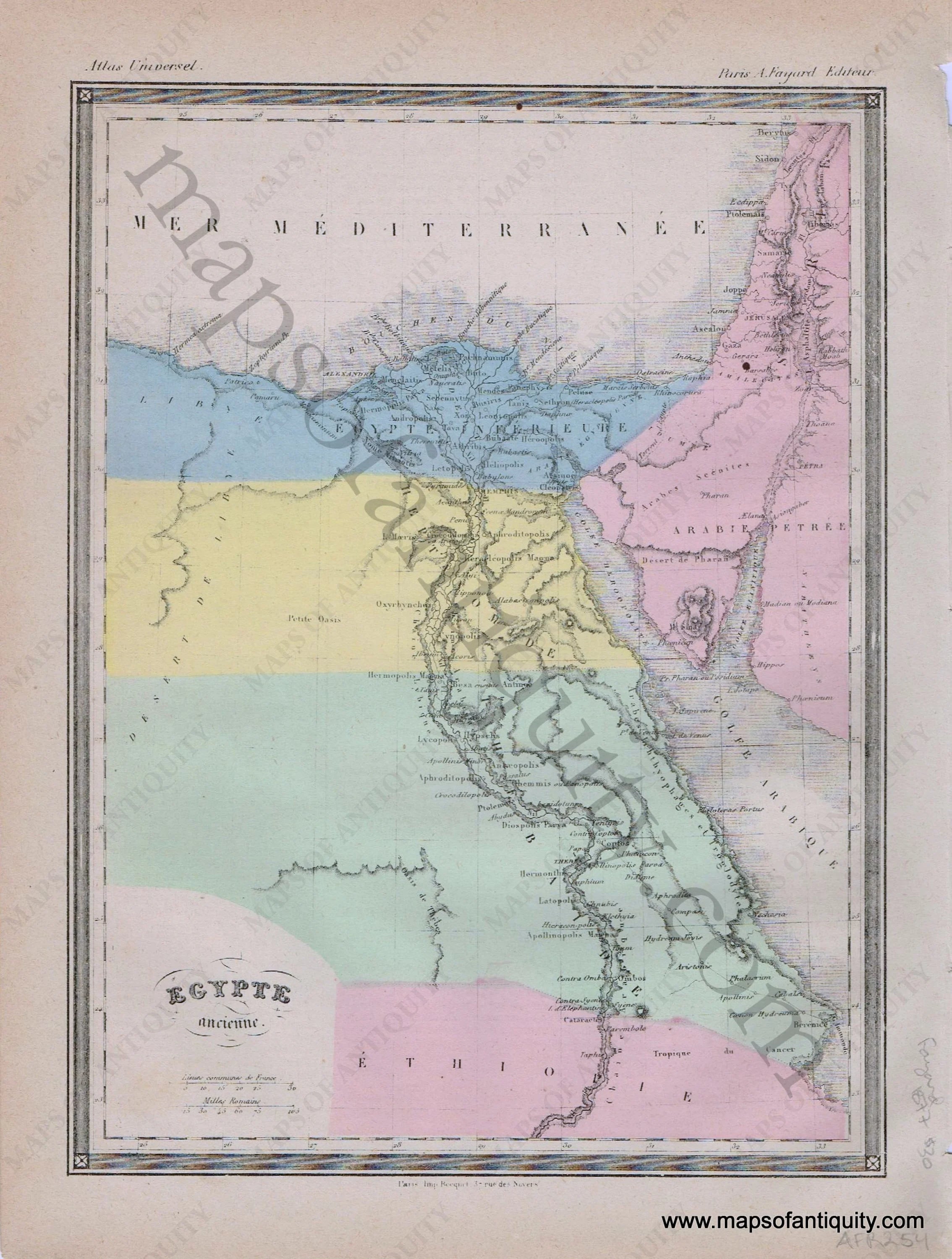 1877 - Egypte Ancienne - Ancient Egypt - Antique Map – Maps of Antiquity