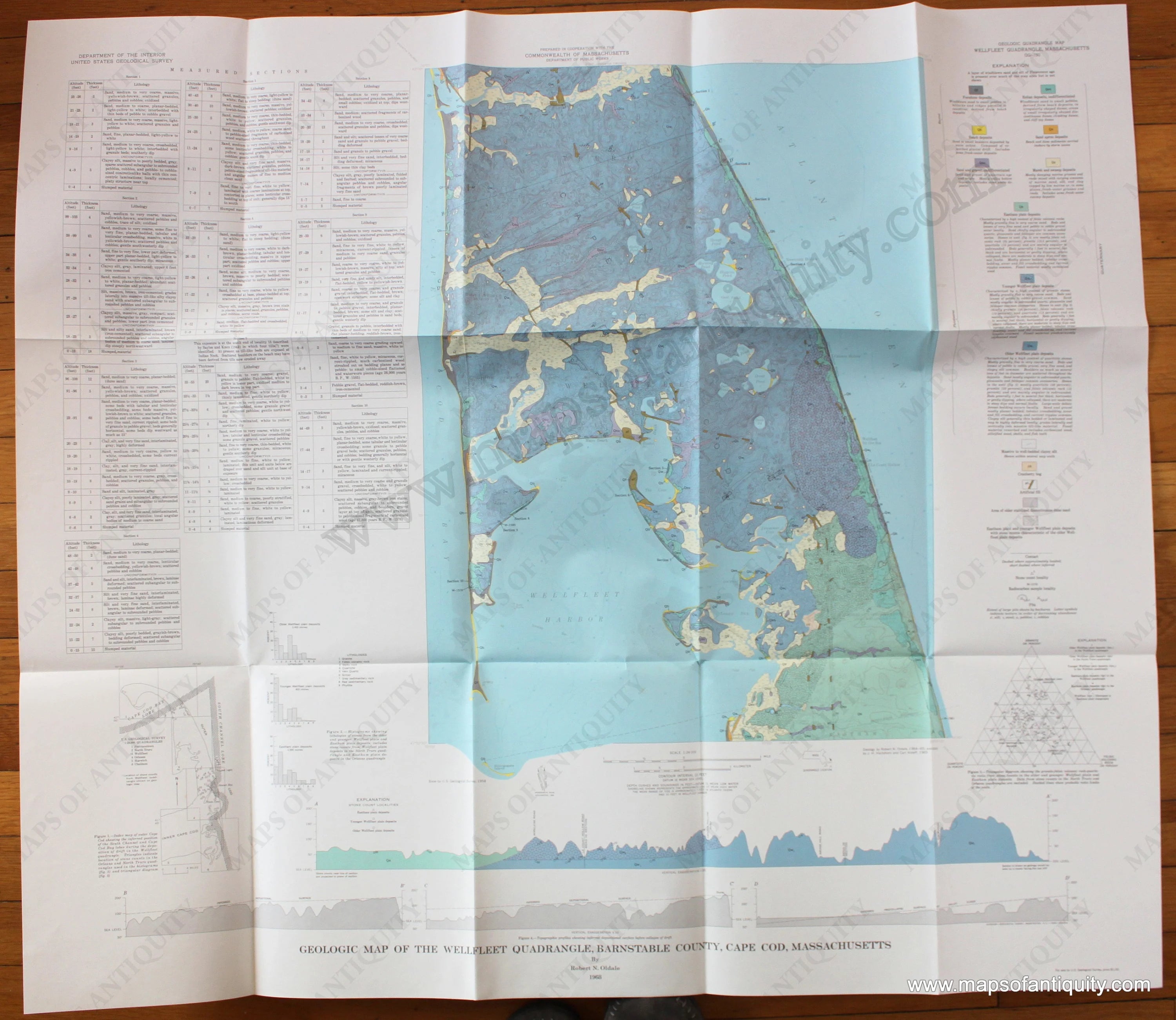 1968 - Geologic Map of the Wellfleet Quadrangle, Barnstable County, Ca – Maps of Antiquity