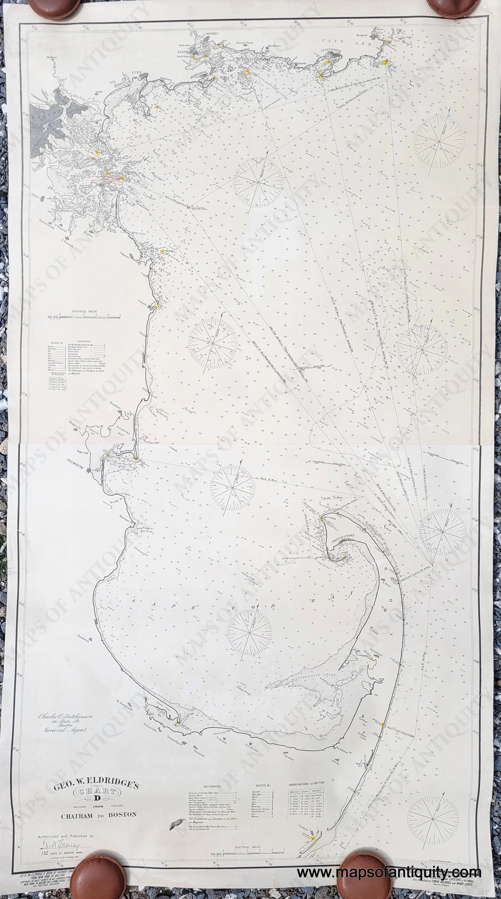 1902 - Geo. W. Eldridge's Chart D, Massachusetts Bay and the Coast fro – Maps of Antiquity