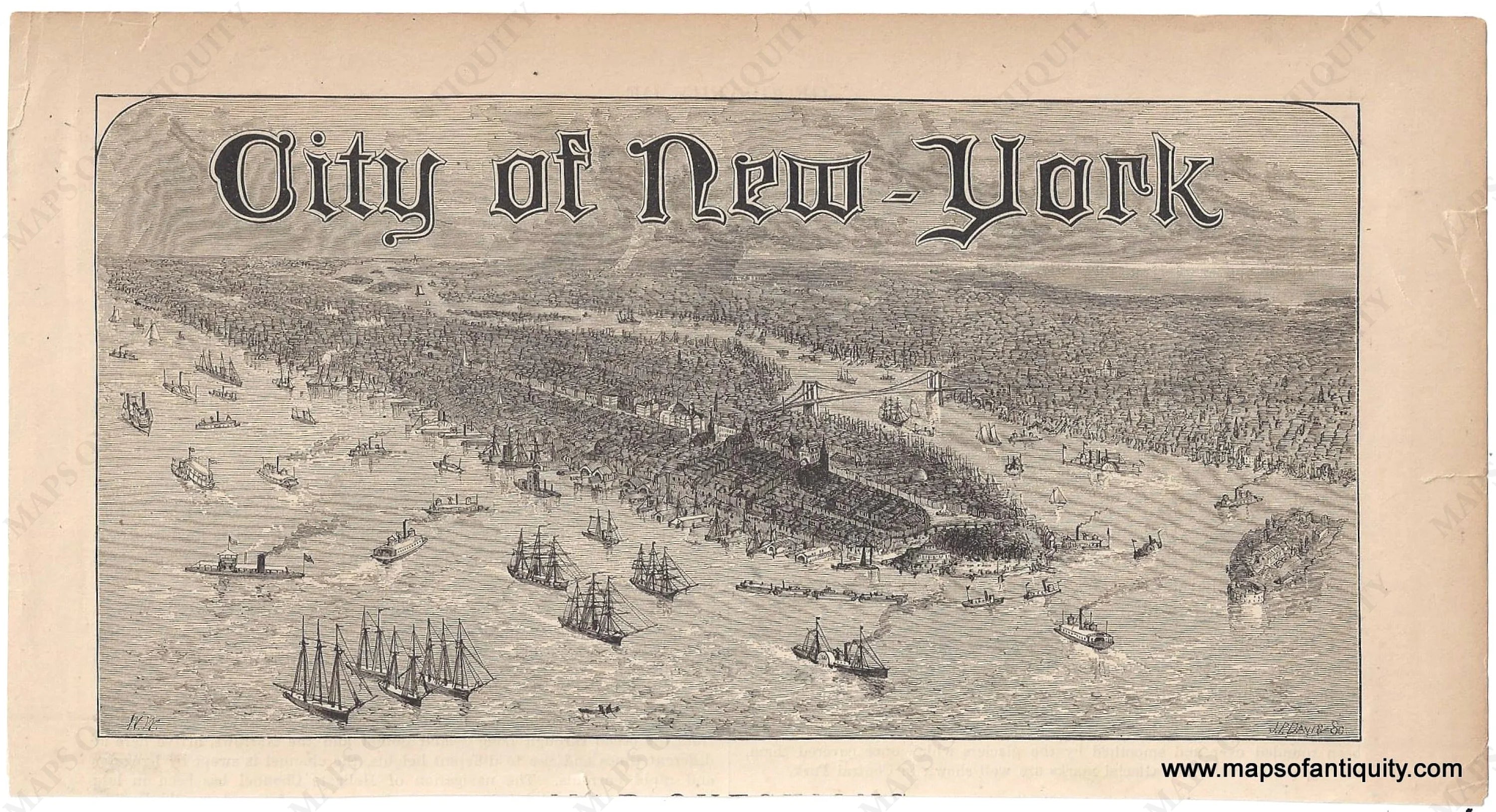 1872 - City of New-York - Antique Print – Maps of Antiquity