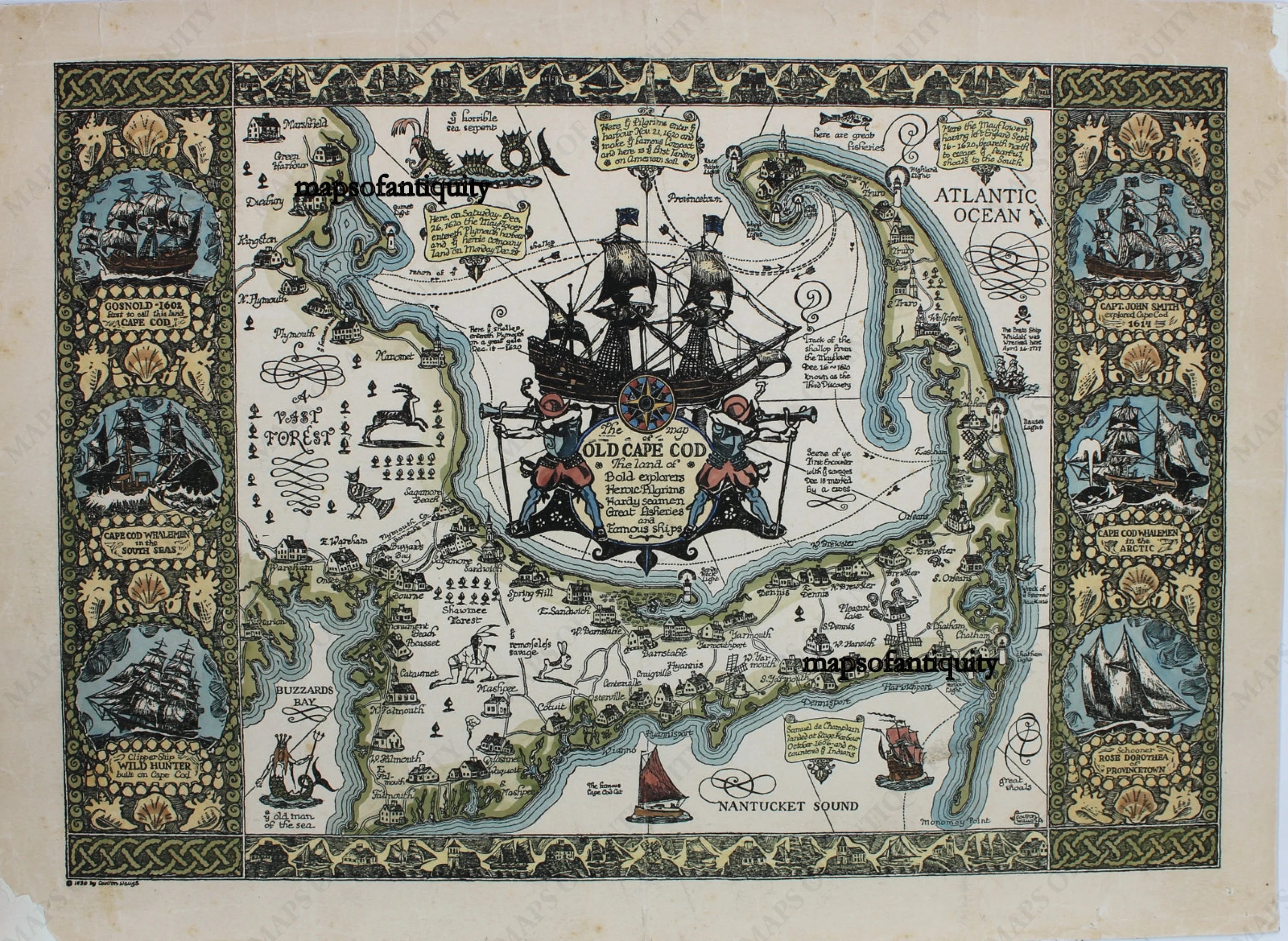 The Map of Old Cape Cod The Land of Bold Explorers, Heroic Pilgrims, H – Maps of Antiquity