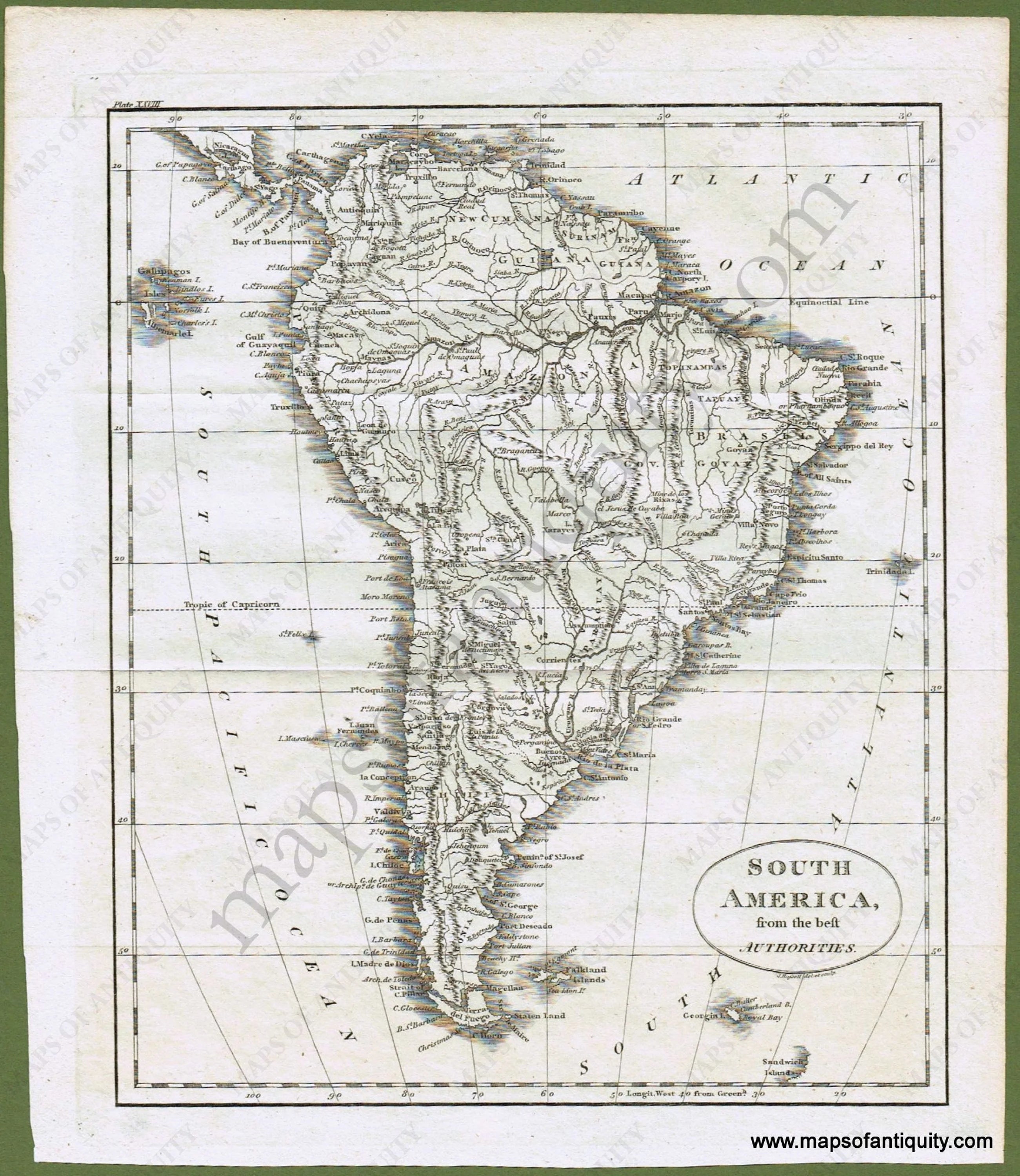 1799 - South America from the Best Authorities - Antique Map – Maps of ...