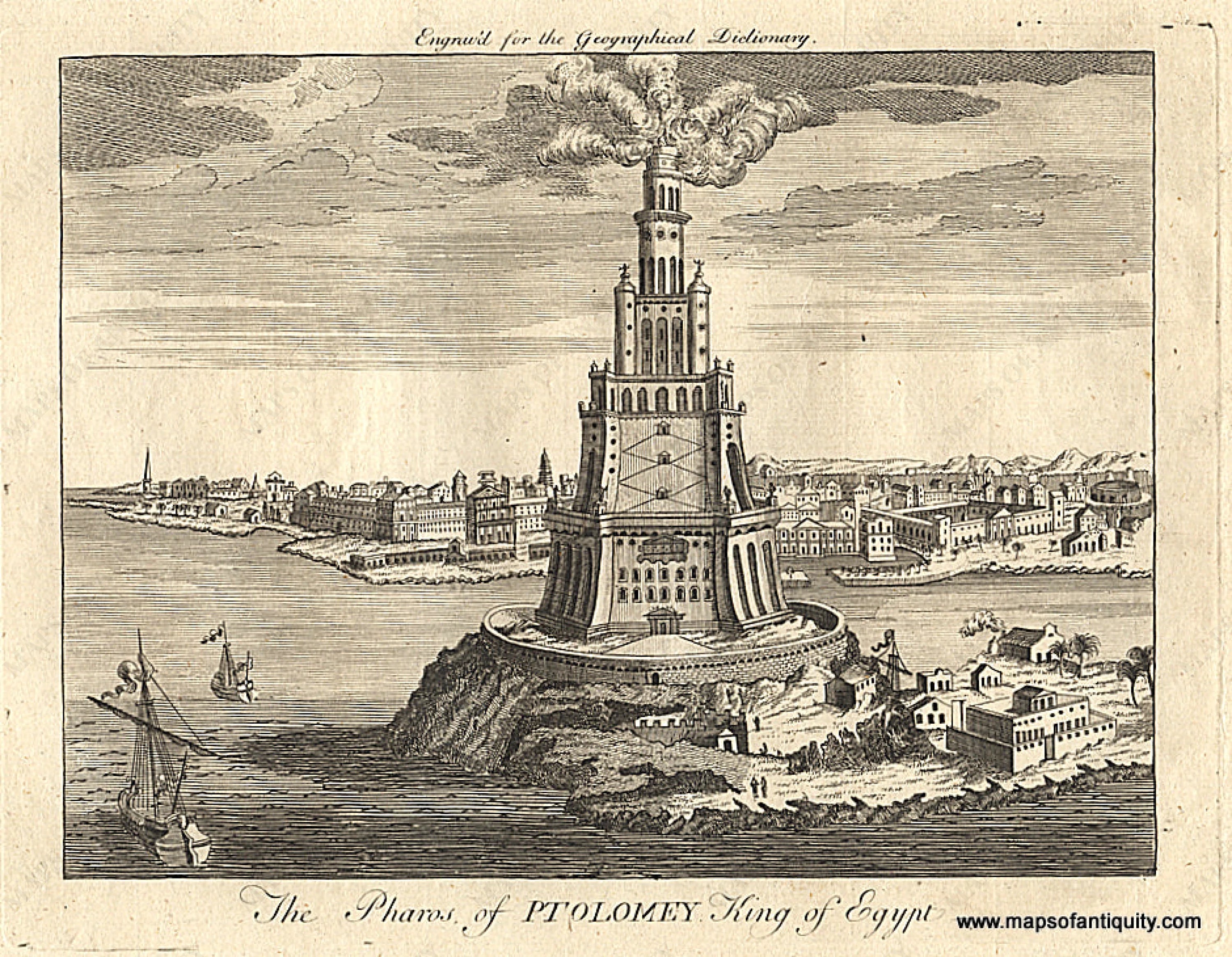 1759 - The Pharos of Ptolomey King of Egypt*****SOLD***** - Antique Il ...