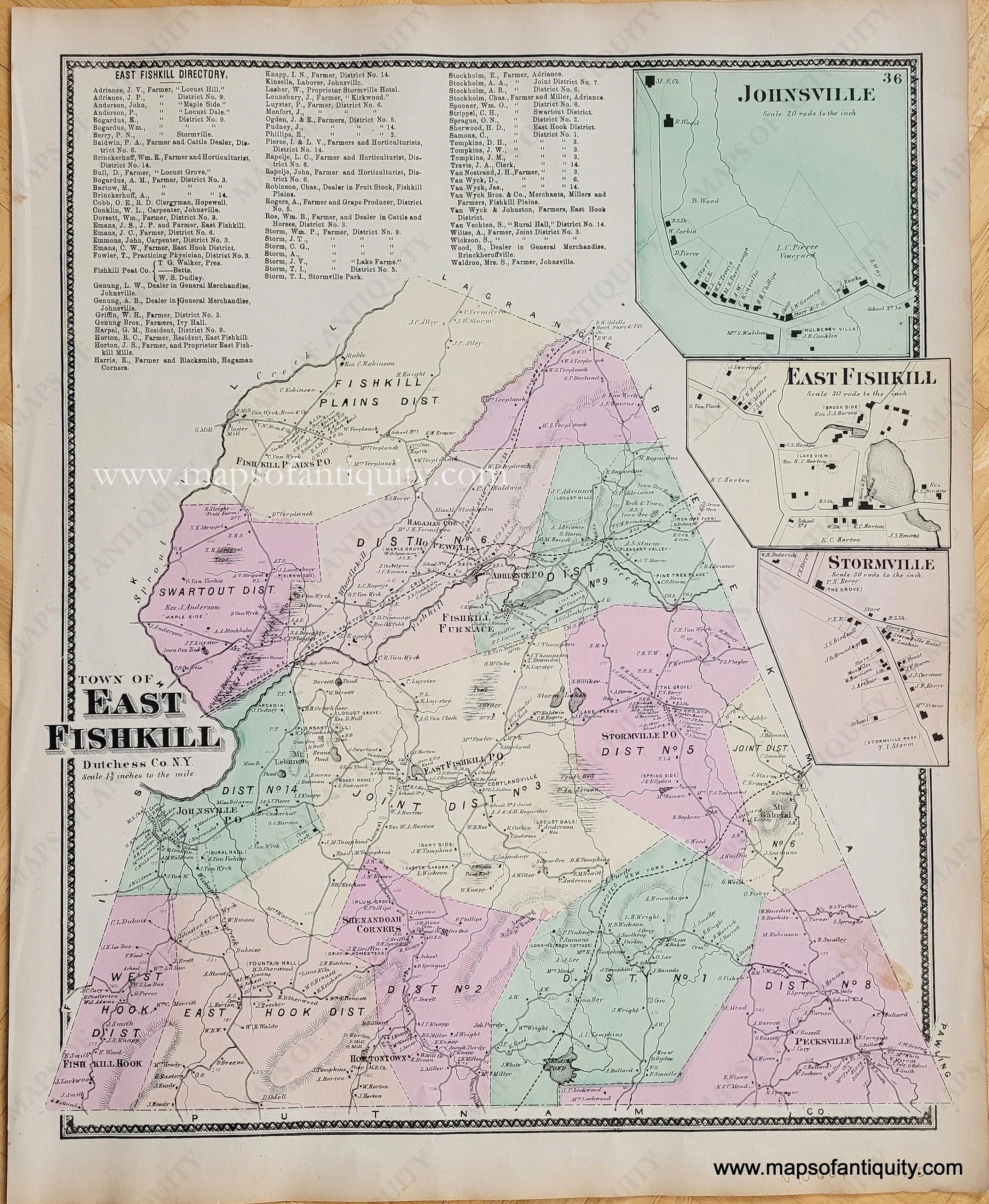 1867 - Town of East Fishkill (NY) - Antique Map – Maps of Antiquity