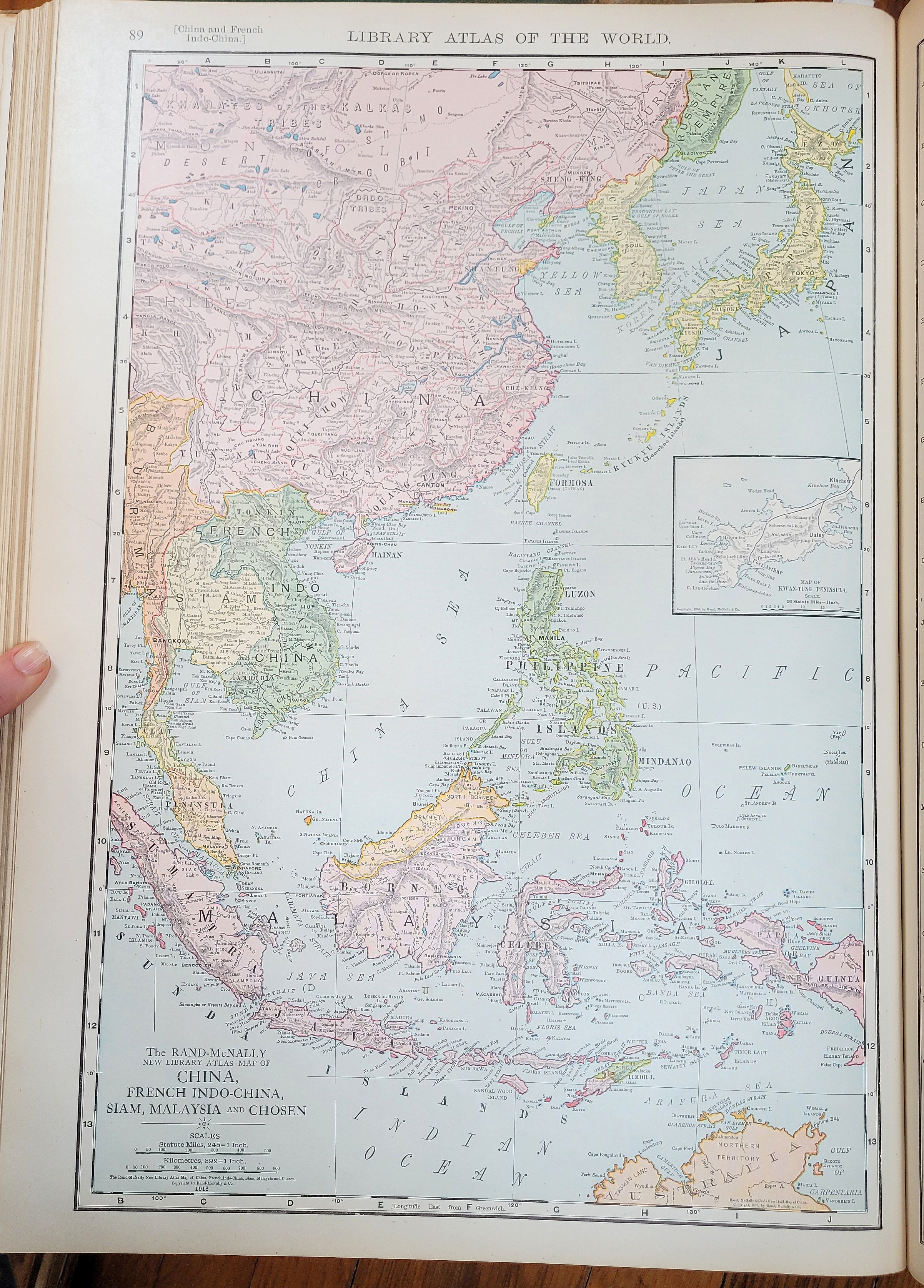 1912 - Map of China, French Indo-China, Siam, Malaysia and Chosen - An ...