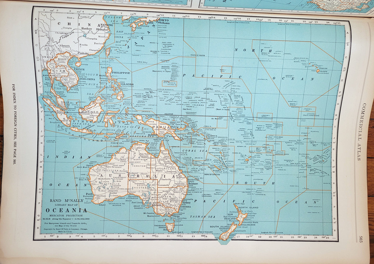 1934 - Map of Oceania - Antique Map – Maps of Antiquity