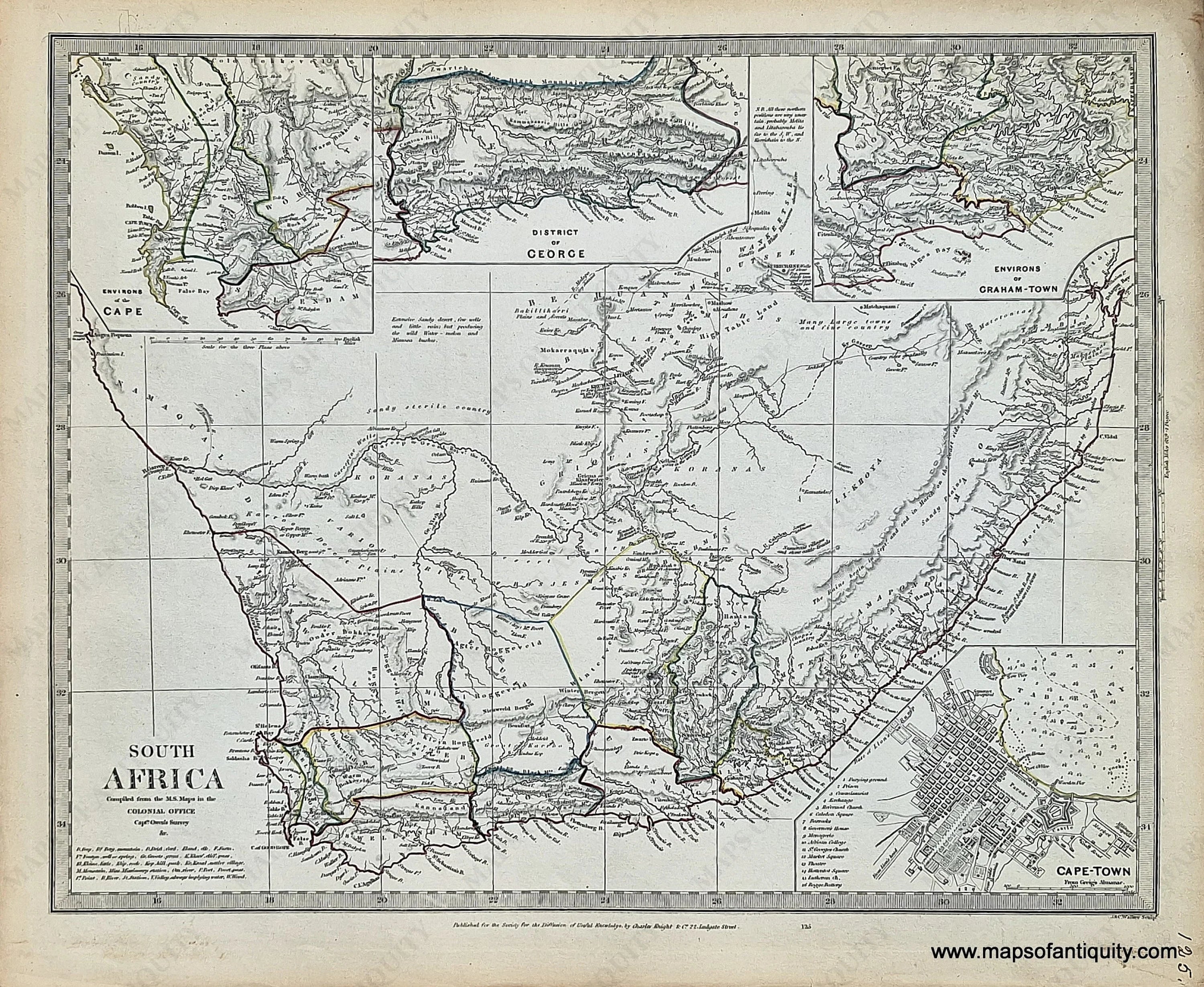 1850 - South Africa, Compiled from the M.S. Maps in the Colonial Offic ...