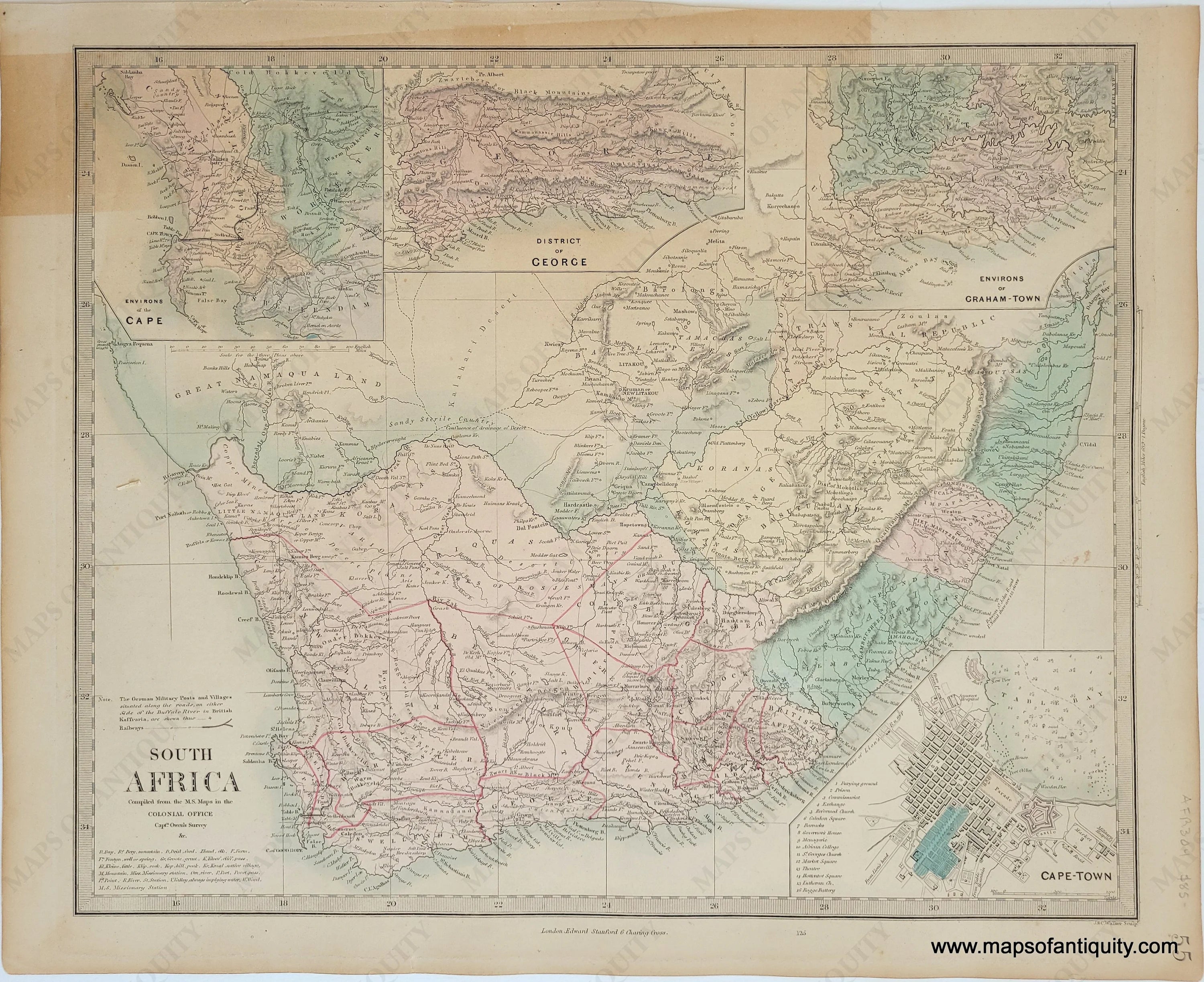1860 Genuine Antique Map South Africa – Maps of Antiquity