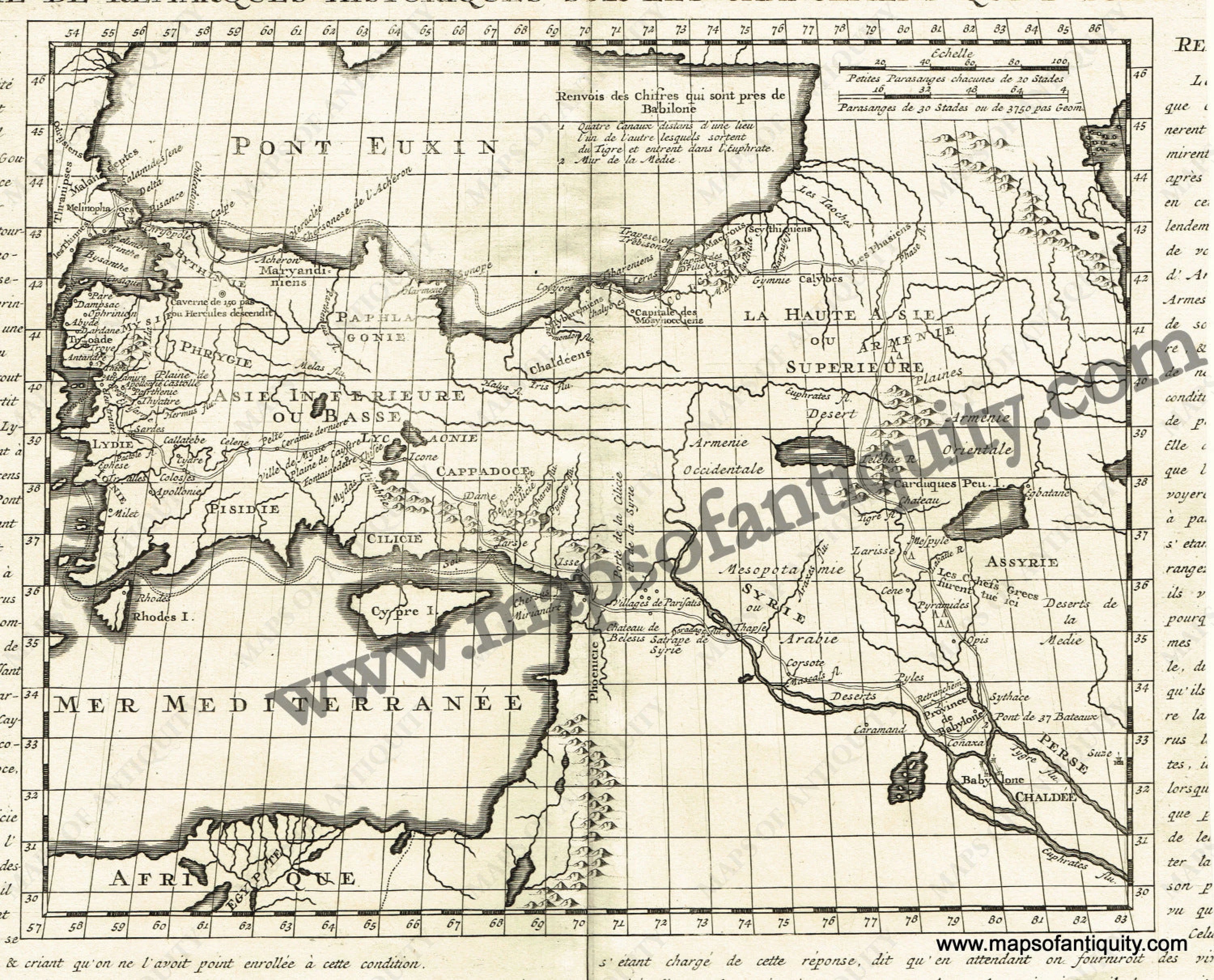 1703 - Pont Euxin, Asie Inferieure, Mer Mediterranee - Antique Map ...