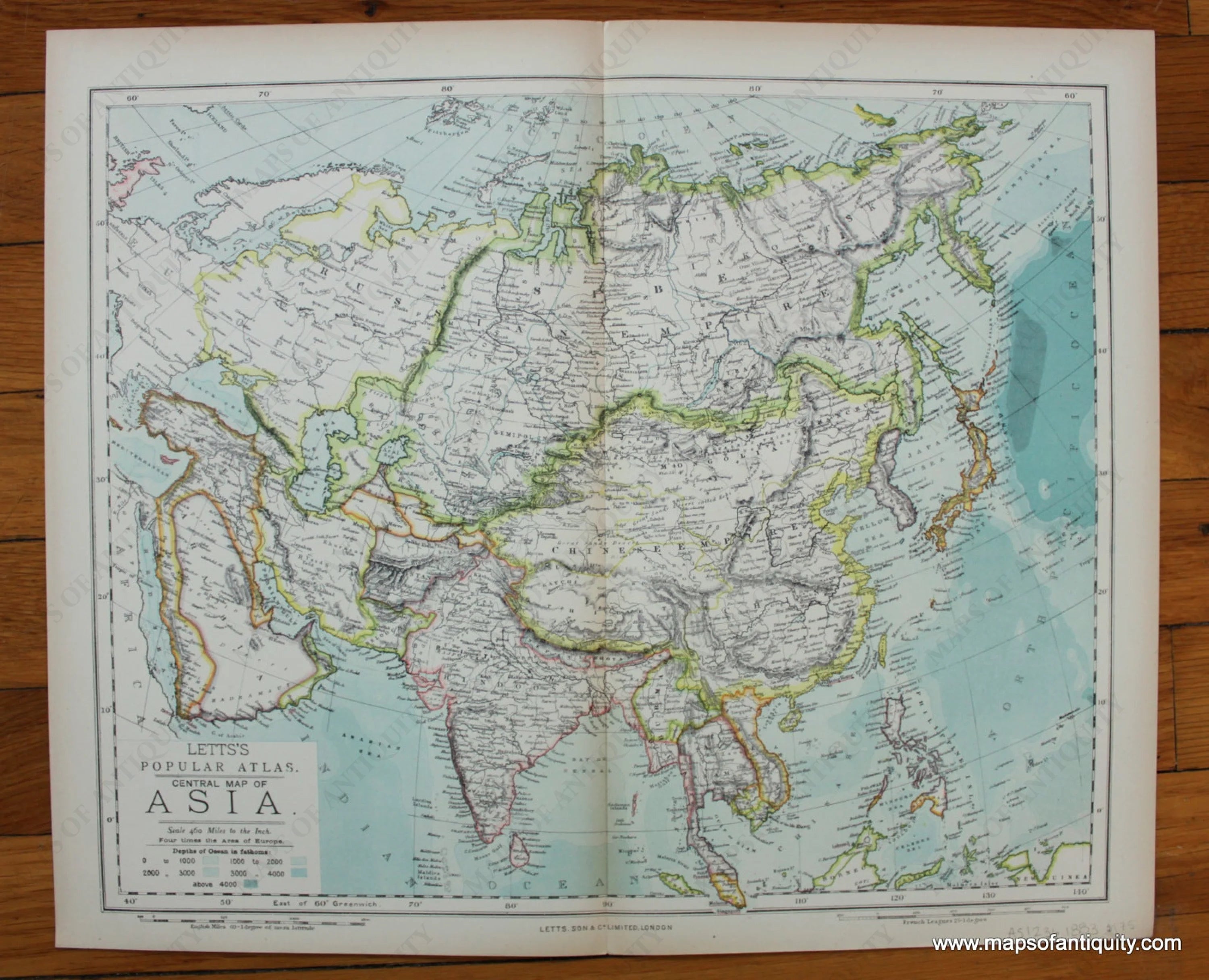 1883 - Central Map of Asia - Antique Map – Maps of Antiquity