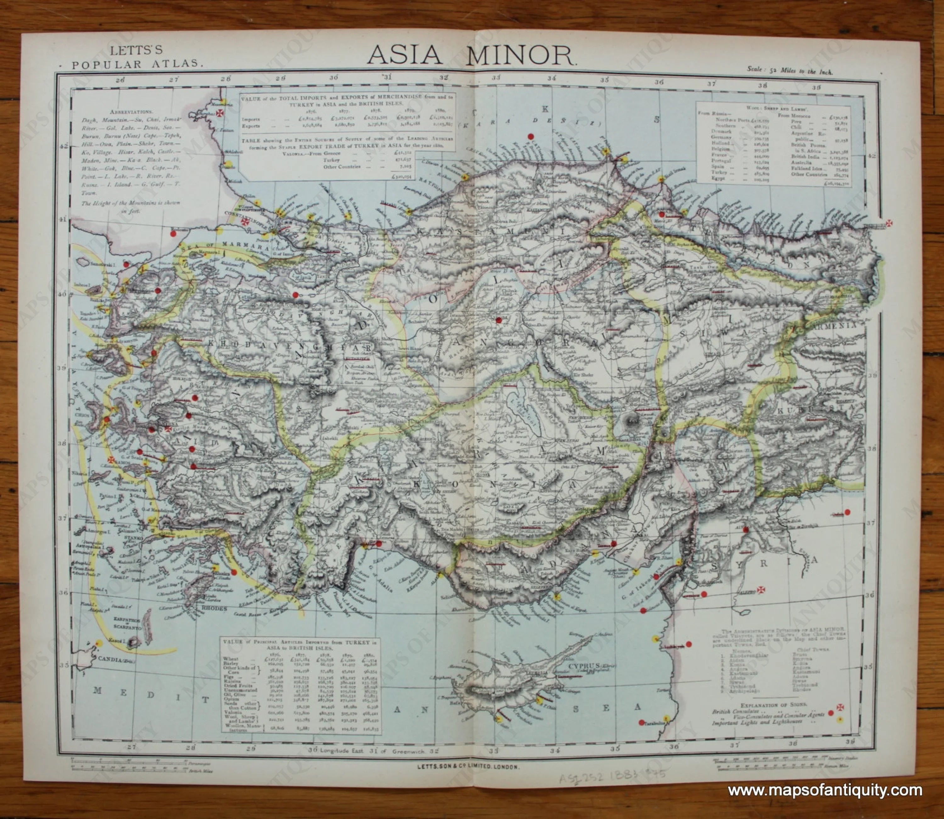 1883 - Asia Minor - Antique Map – Maps of Antiquity