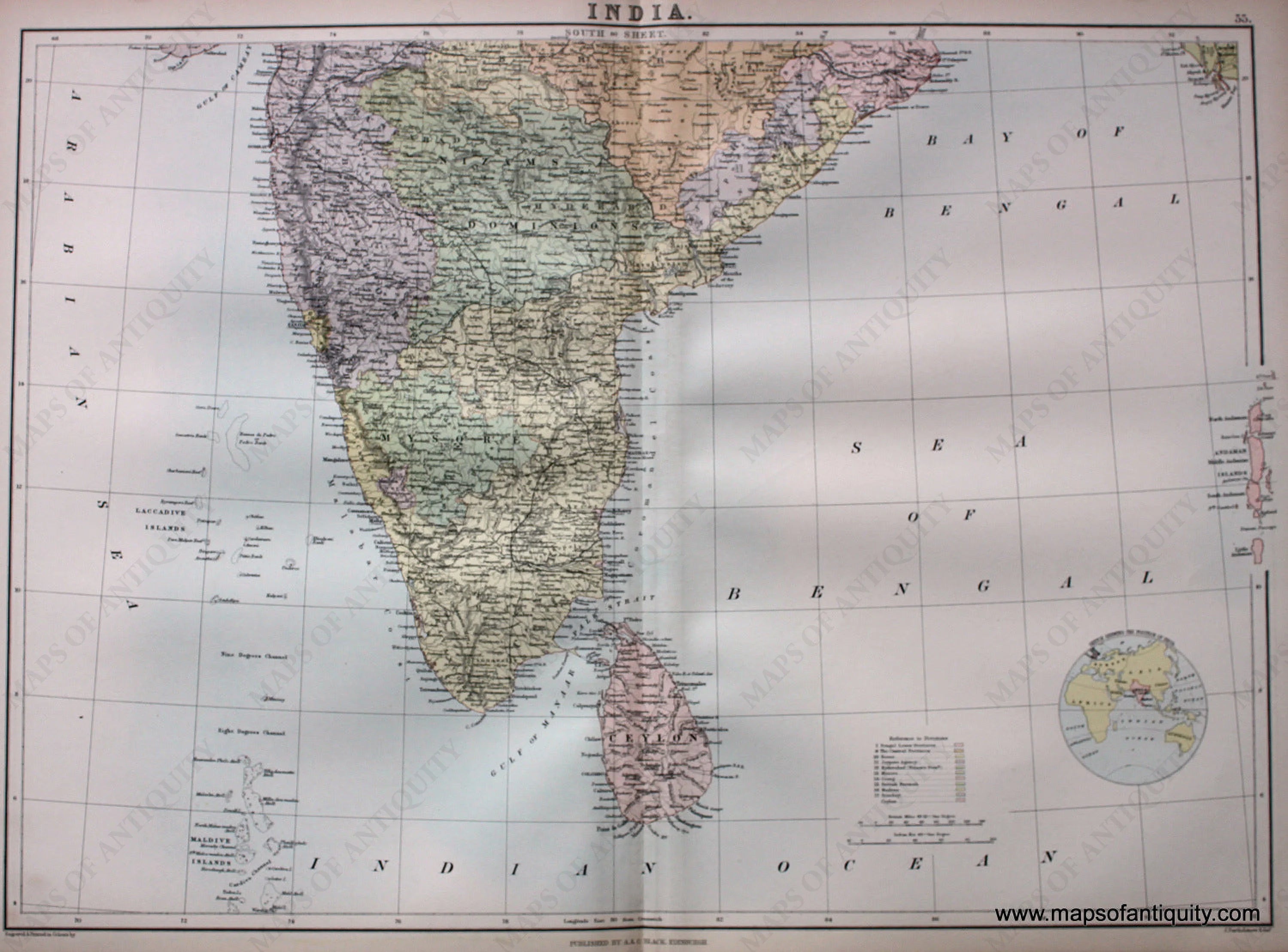 1879 - India - Antique Map – Maps of Antiquity