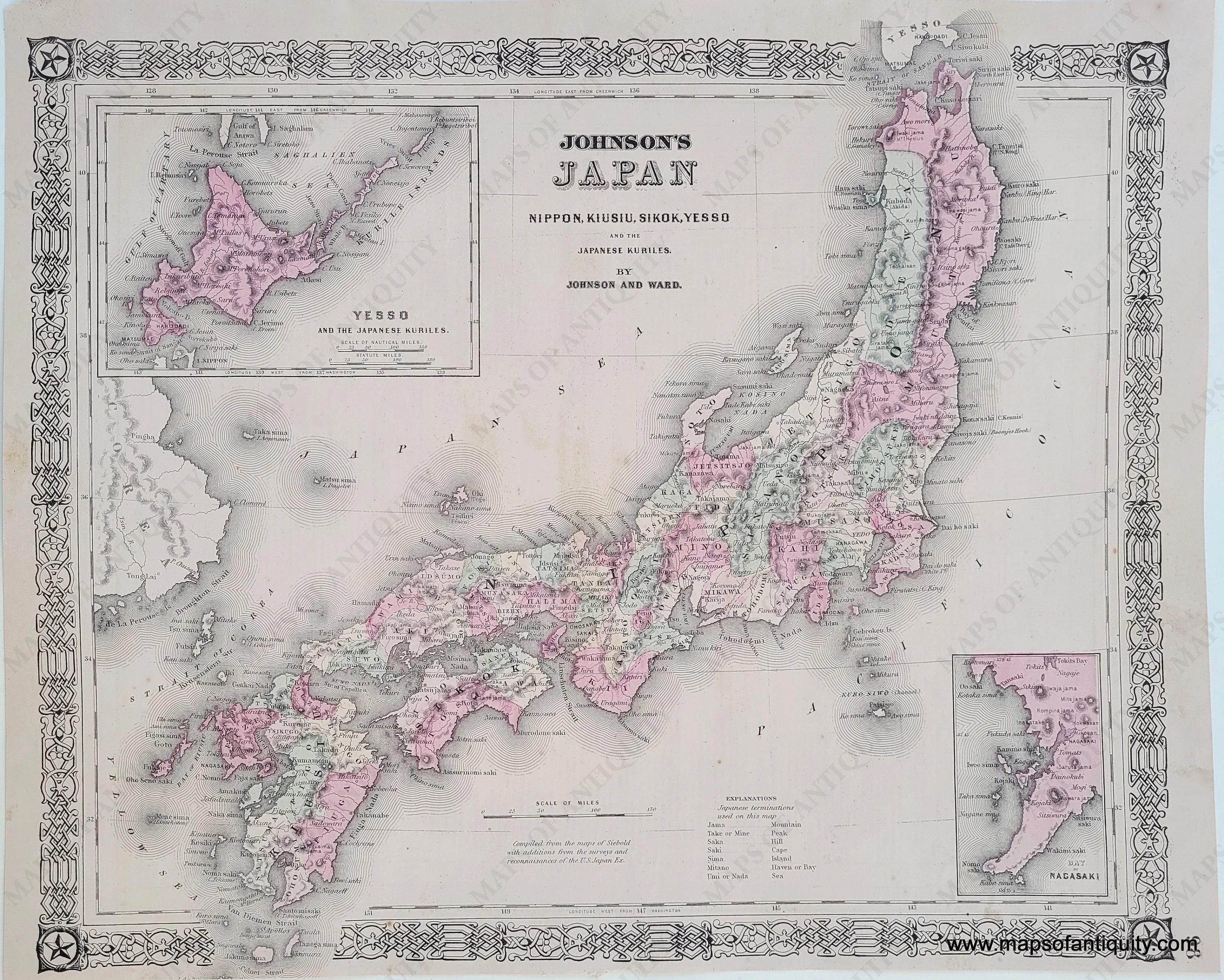 1864 - Johnson's Japan Nippon, Kiusiu, Sikok, Yesso and the Japanese K ...