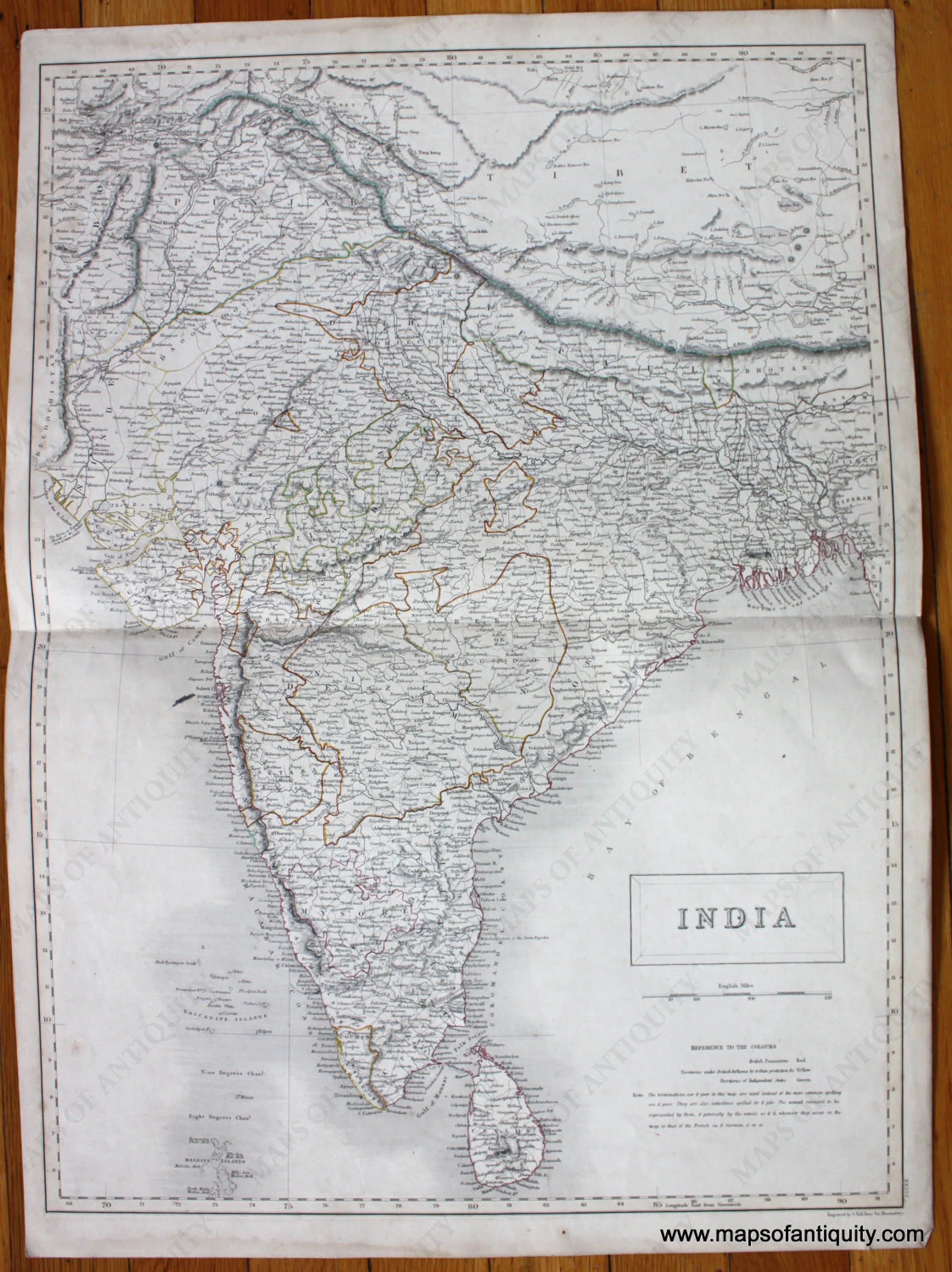 1844 - India - Antique Map – Maps of Antiquity