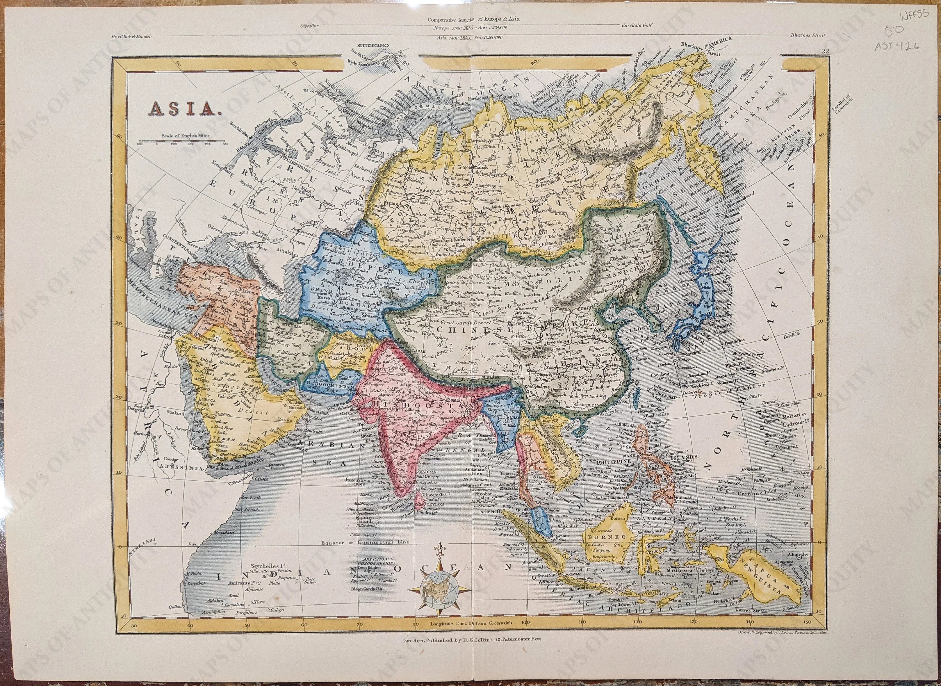 1850 - Asia - Antique Map – Maps of Antiquity
