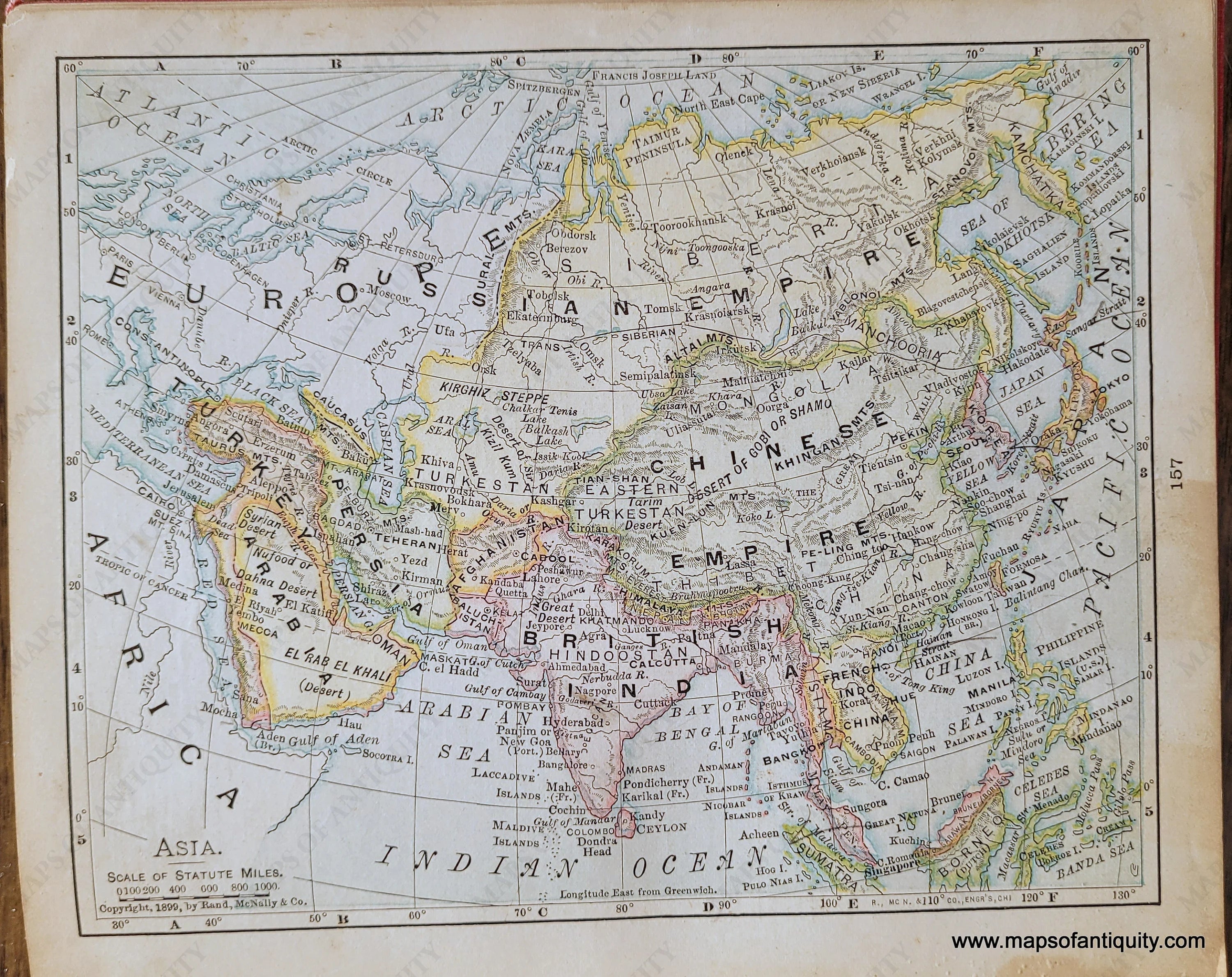 Map Of Asia In 1900