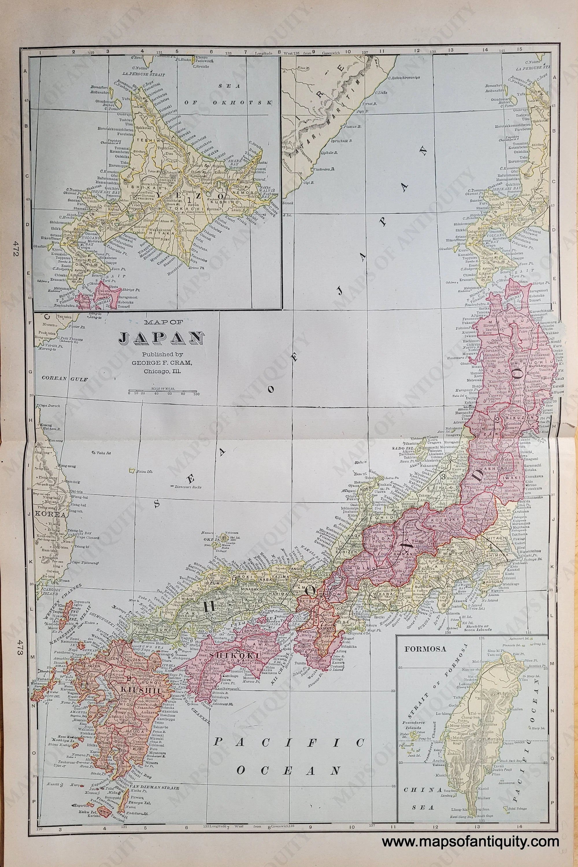 1903 - Map of Japan - Antique Map – Maps of Antiquity
