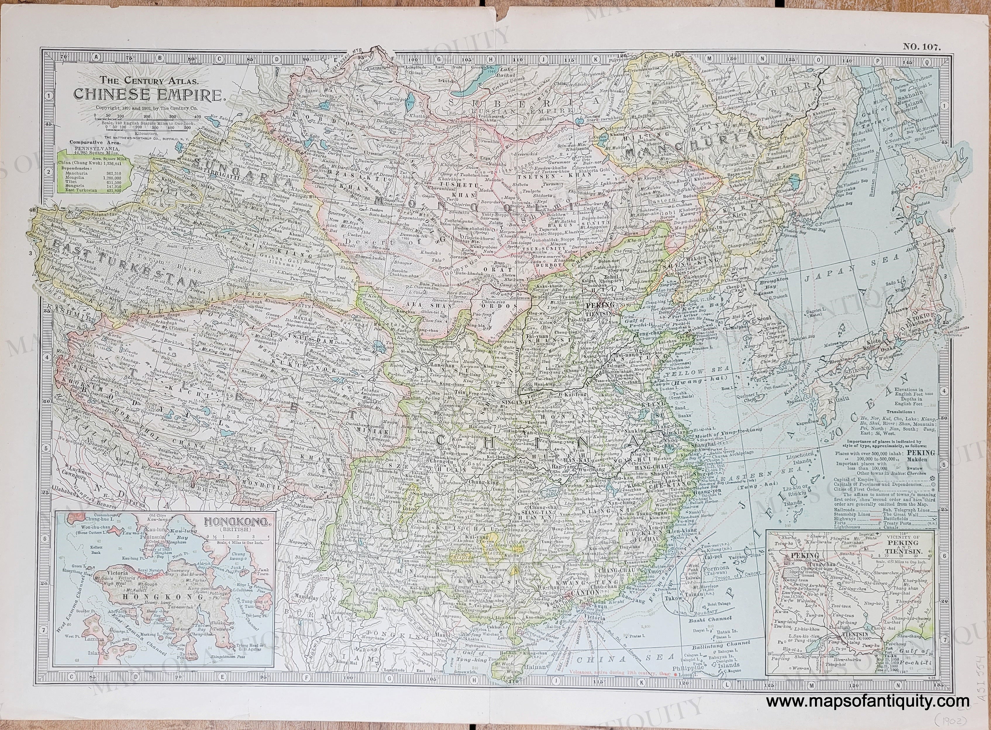 1902 Genuine Antique Map Chinese Empire – Maps of Antiquity