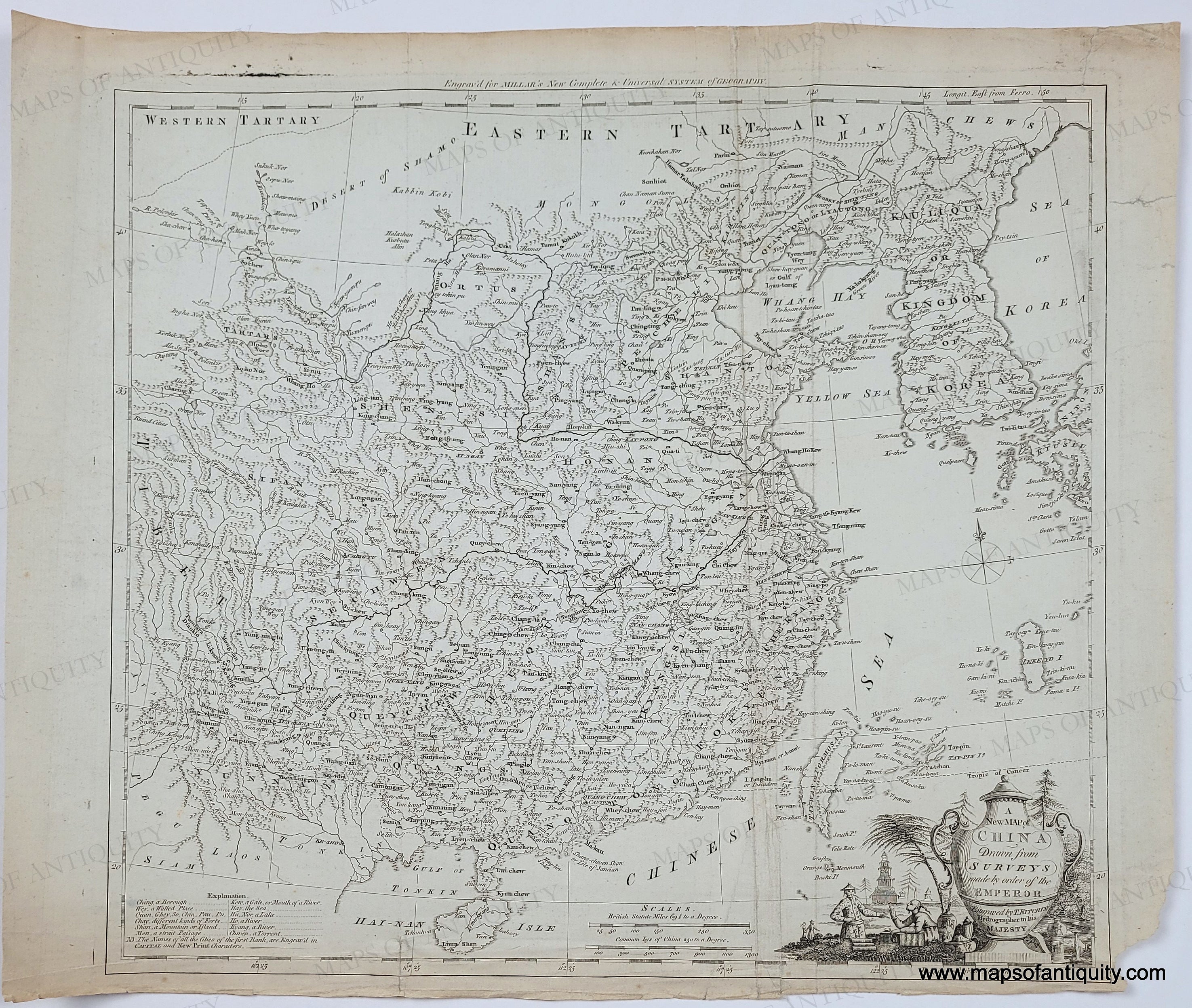 1782 - A New Map of China Drawn from Surveys Made by Order of the Empe – Maps of Antiquity