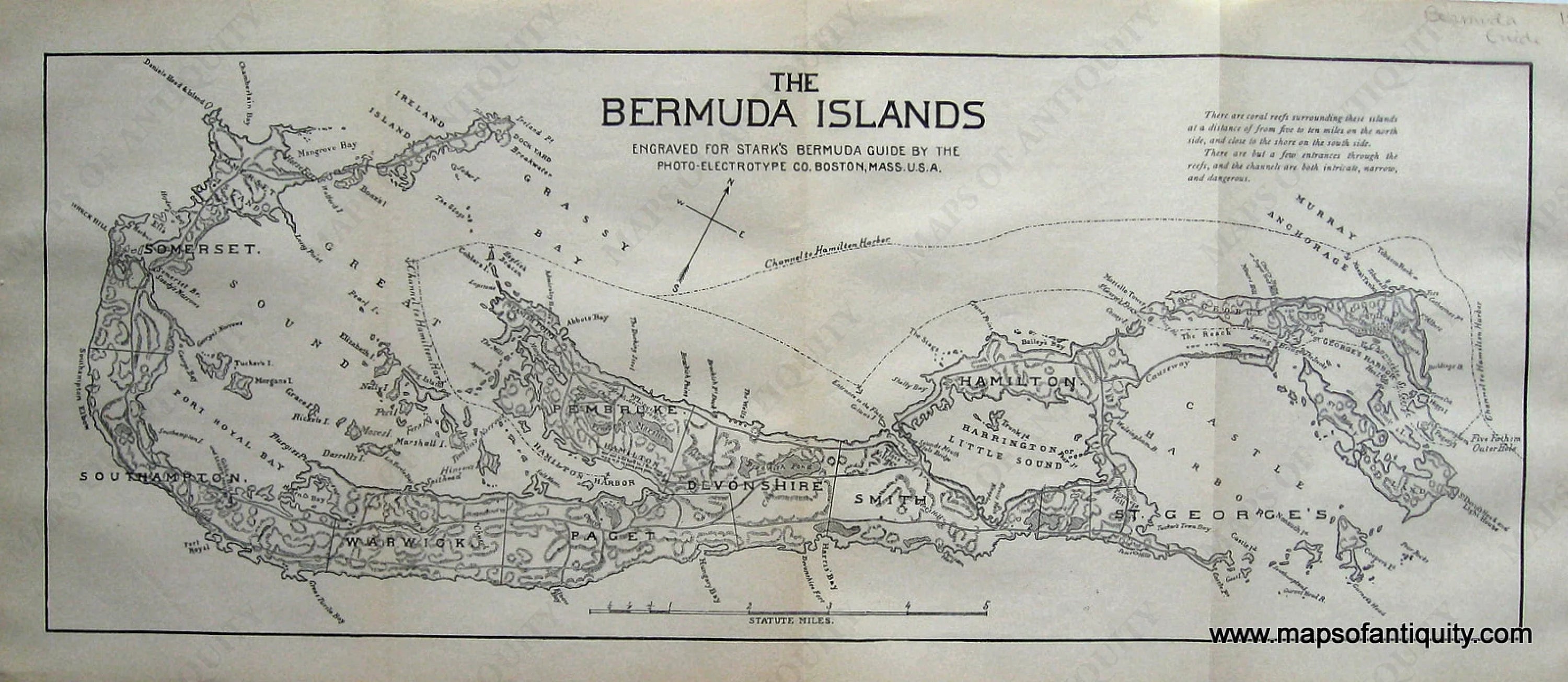 1897 - The Bermuda Islands - Antique Map – Maps of Antiquity