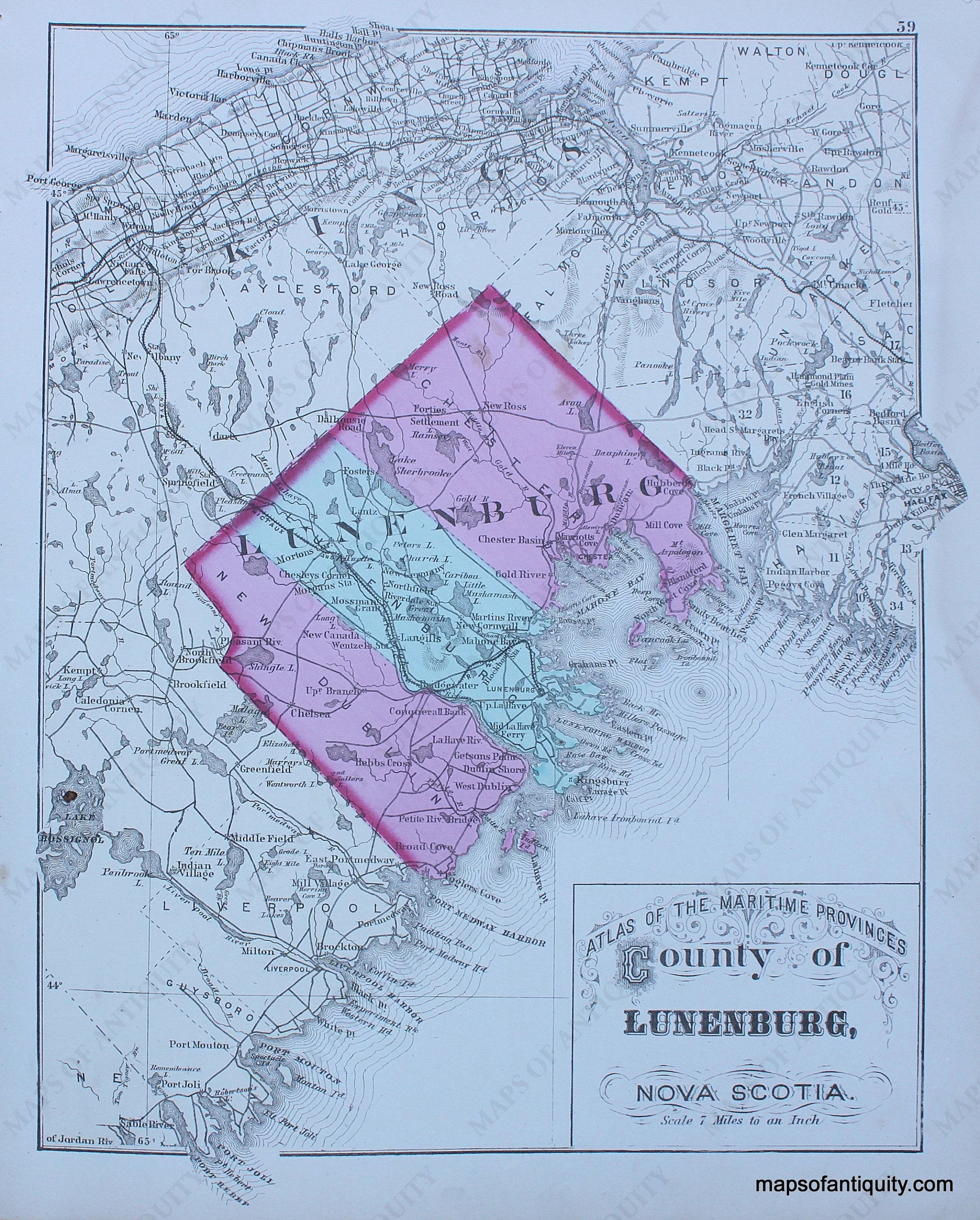 1879 - County of Lunenburg, Nova Scotia - Antique Map – Maps of Antiquity
