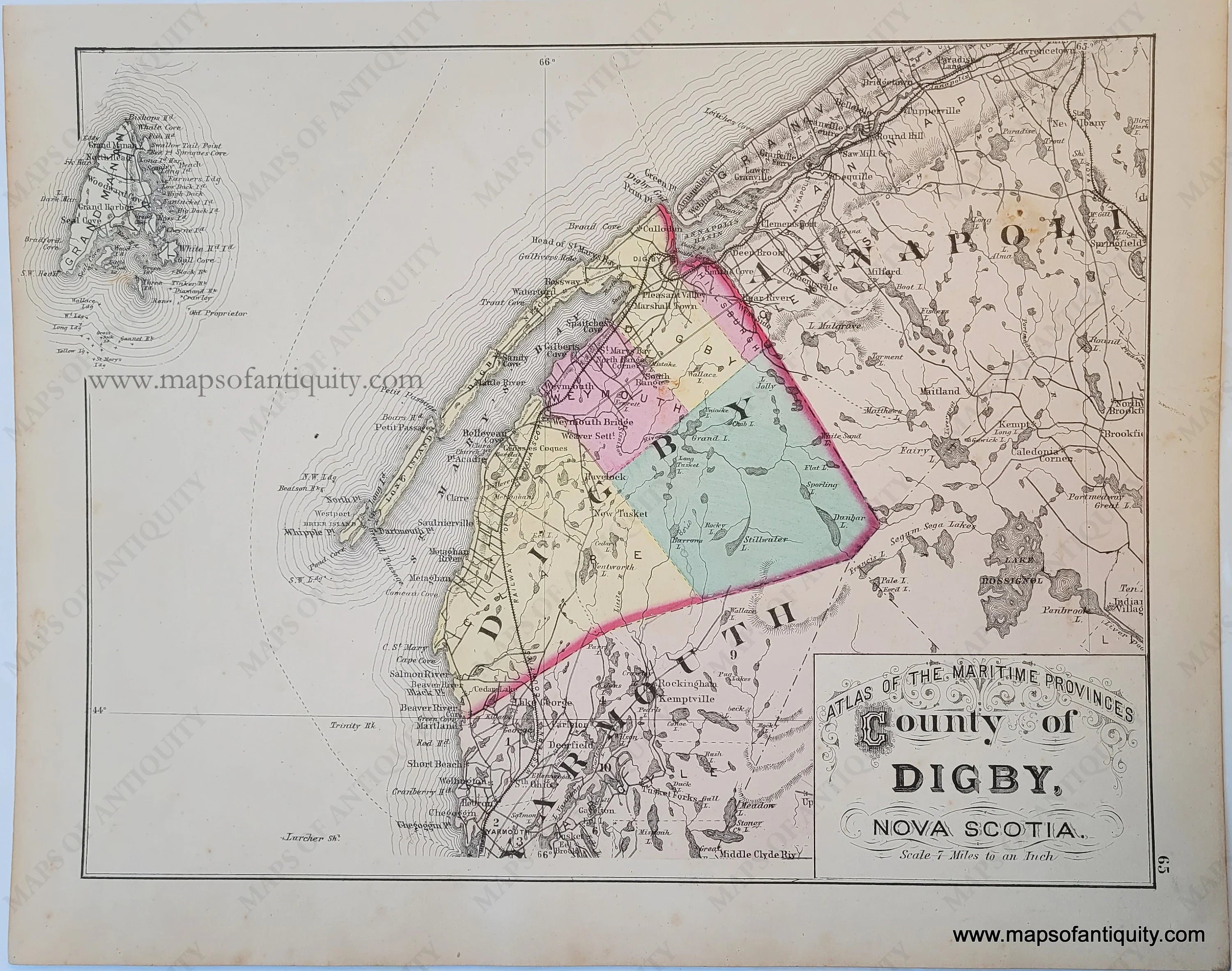 1879 - County of Digby, Nova Scotia - Antique Map – Maps of Antiquity