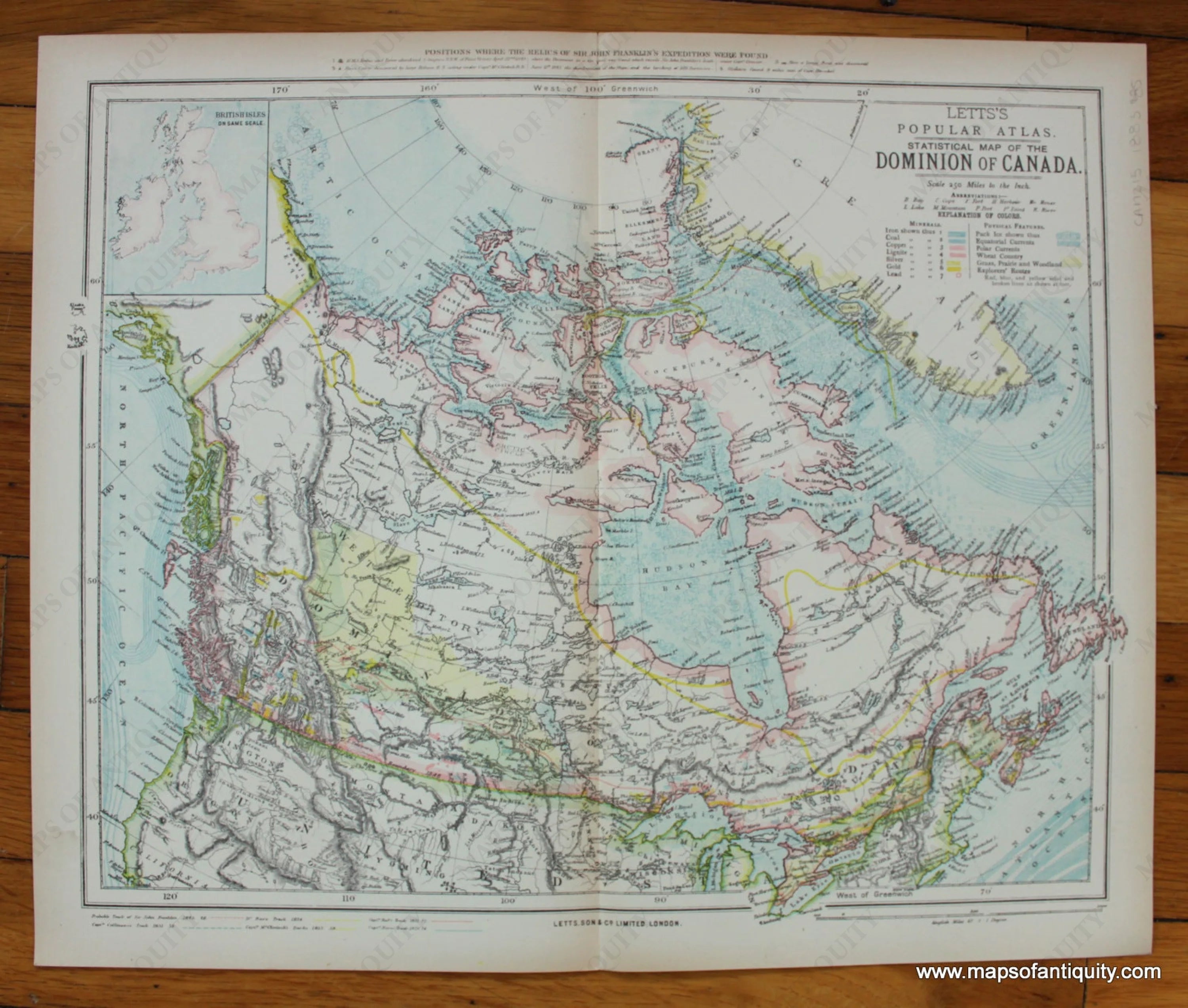 1883 - Statistical Map of the Dominion of Canada - Antique Map – Maps ...