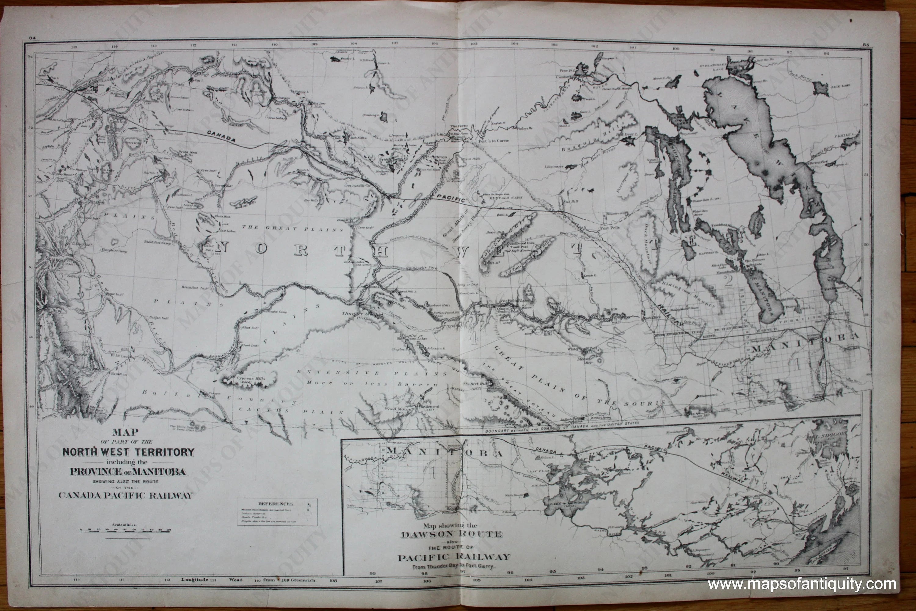 1881 - Map of Part of The North West Territory Including The Province ...