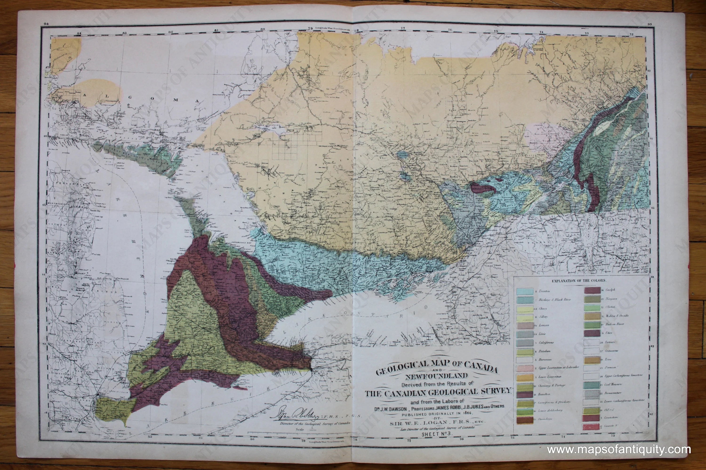 1881 - Geological Map of Canada and Newfoundland - Antique Map – Maps ...
