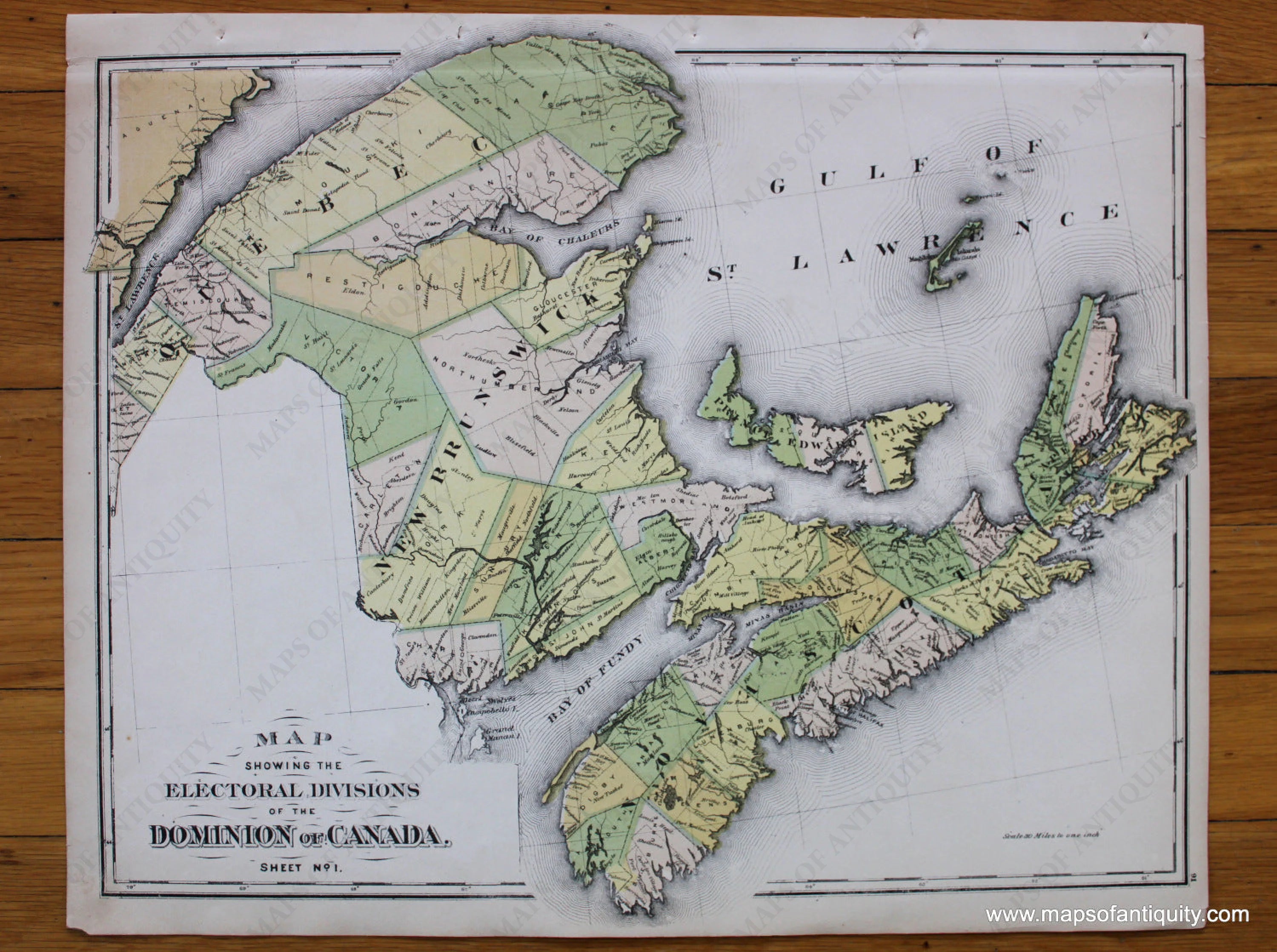 1881 - Map Showing The Electoral Divisions of The Dominion of Canada ...