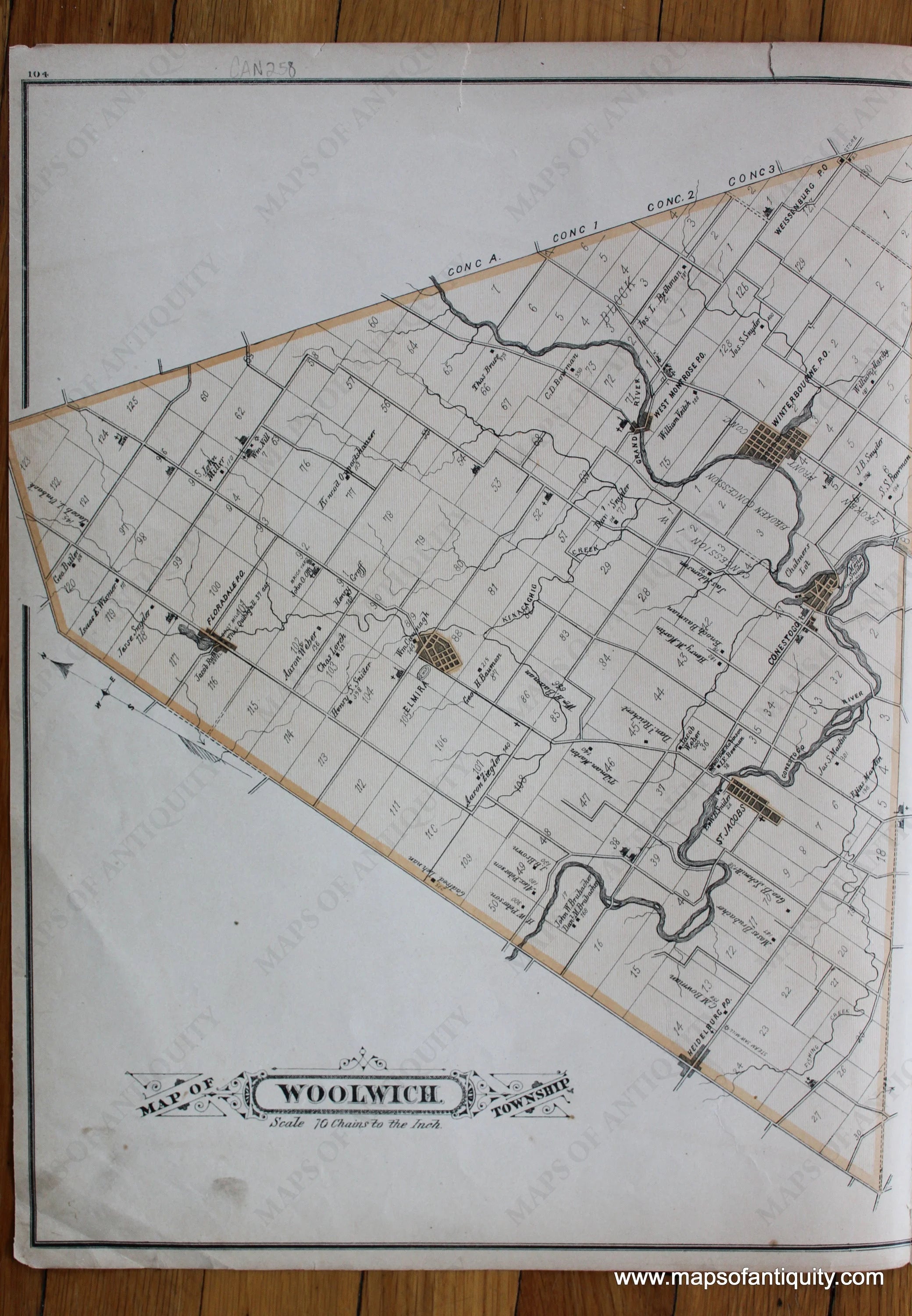 1881 - Map of Woolwich Township *****SOLD***** - Antique Map – Maps of ...