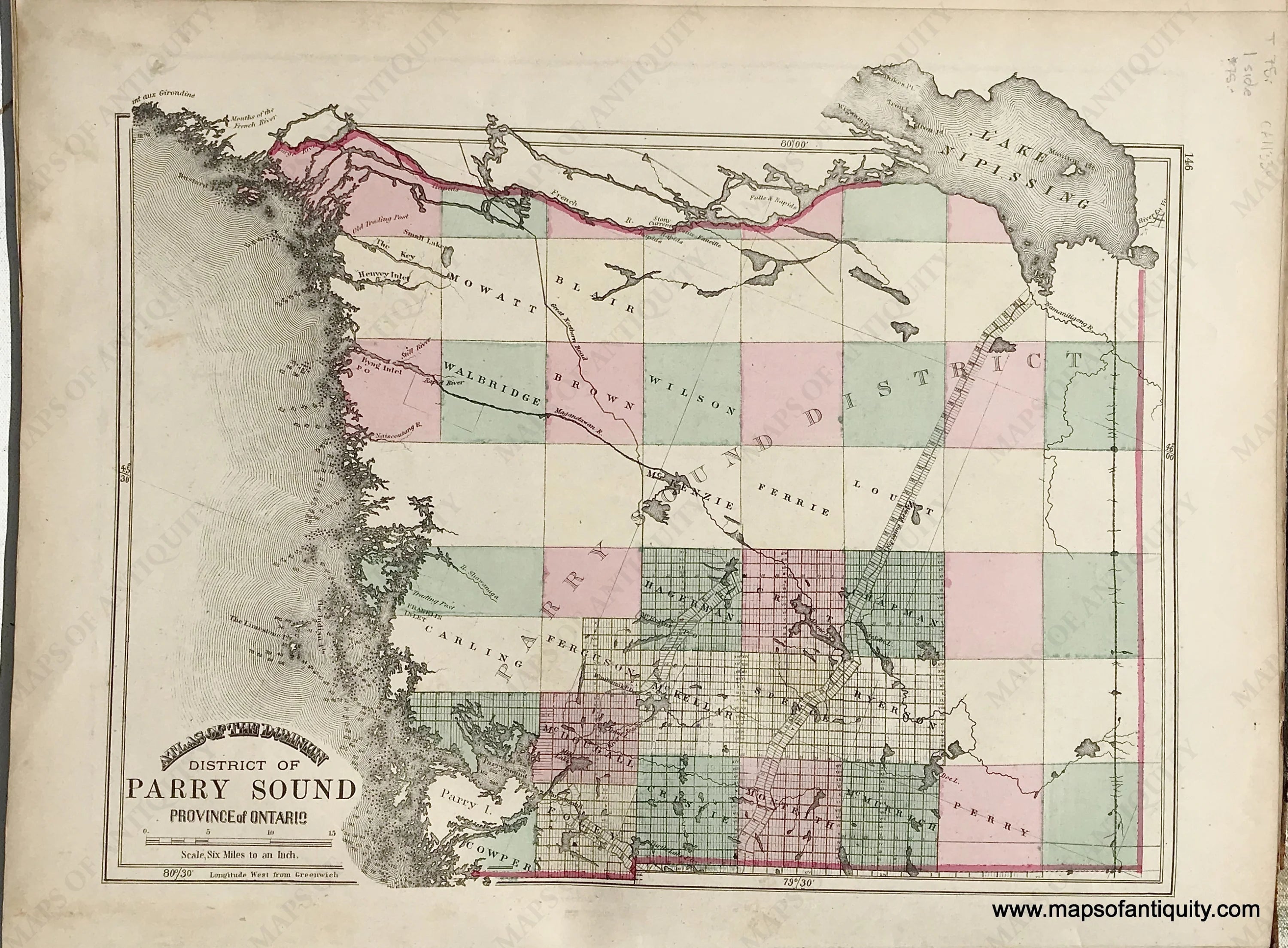 1875 - District of Parry Sound - Antique Map – Maps of Antiquity