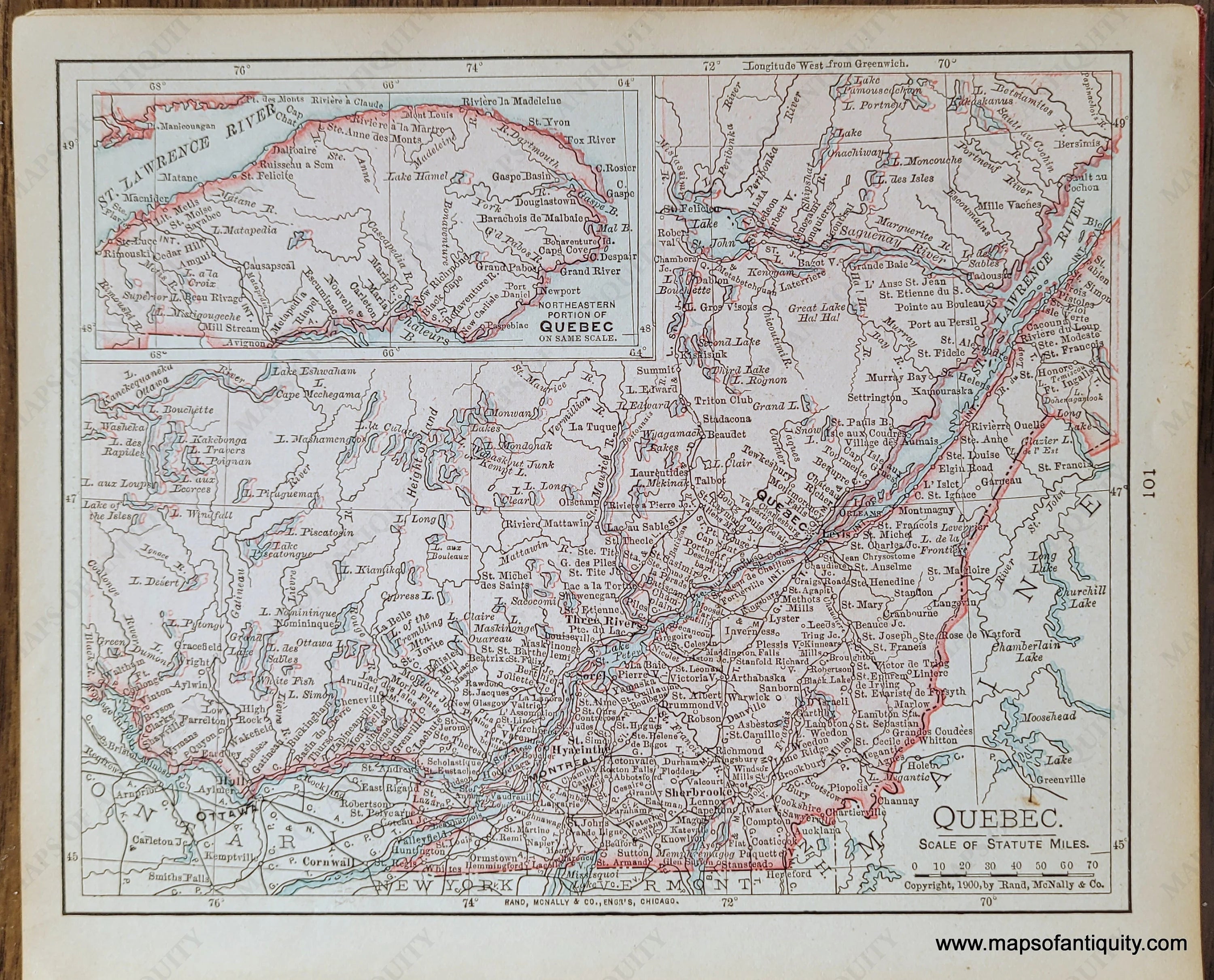 1900 - Quebec - Antique Map – Maps of Antiquity