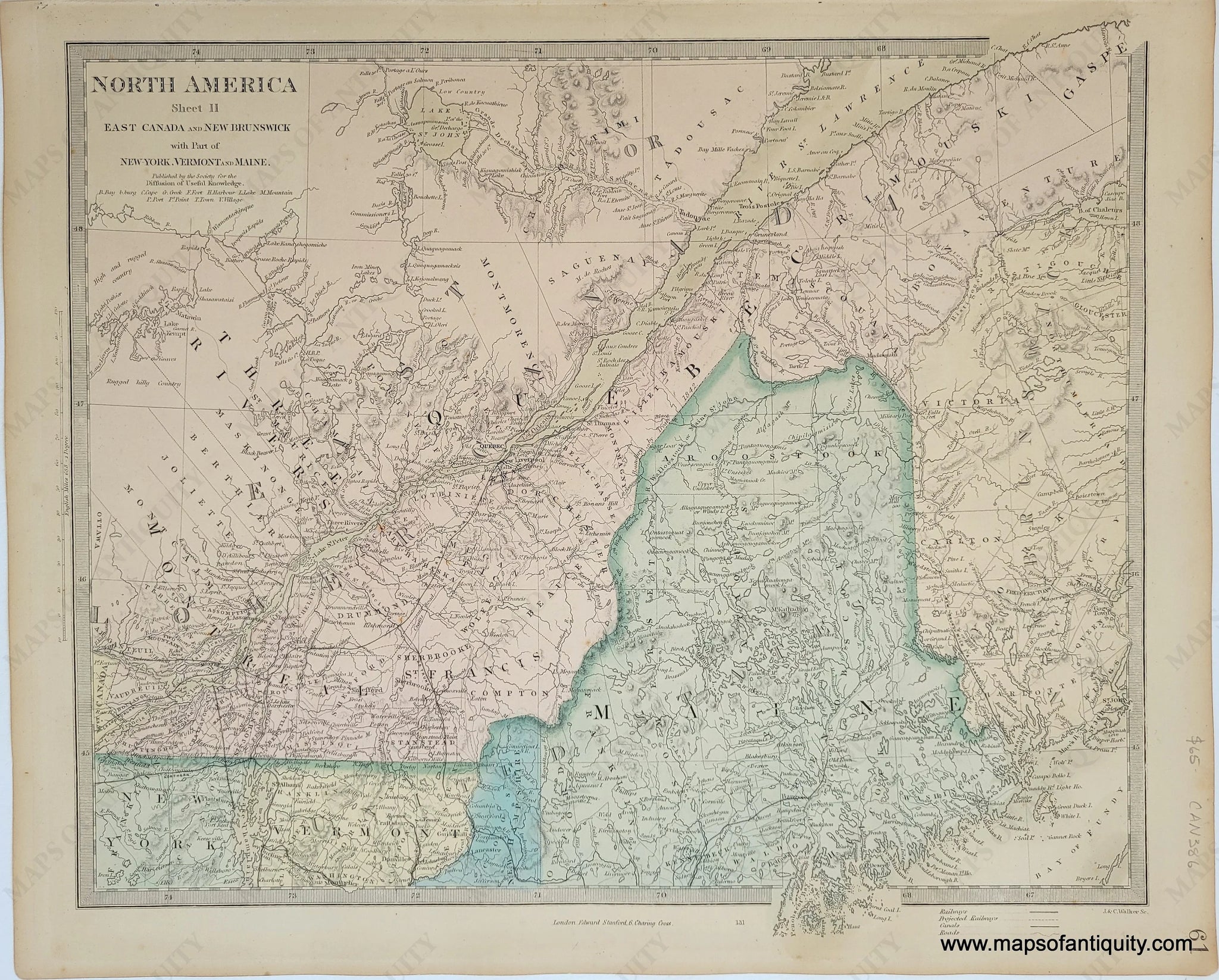 Vermont And Canada Map