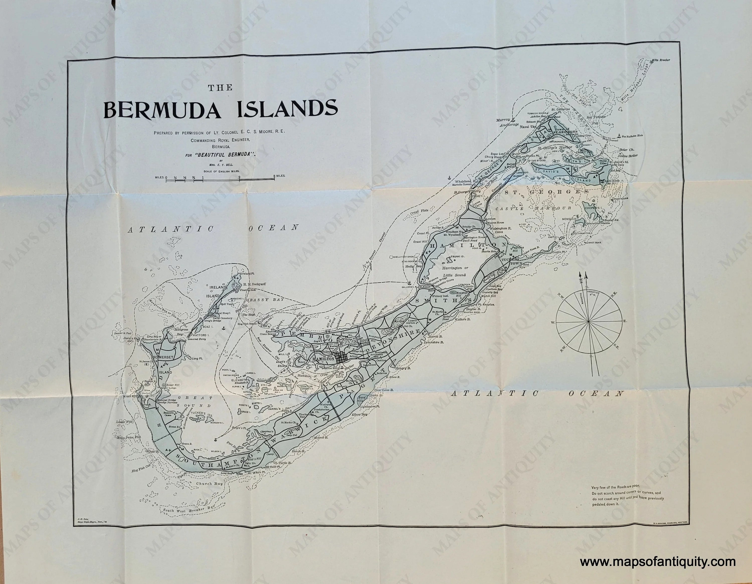 1896 Genuine Antique Map The Bermuda Islands – Maps of Antiquity