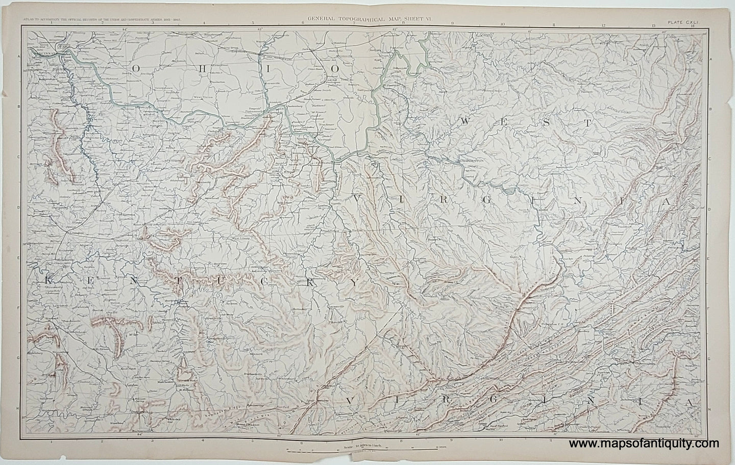 1894 - Plate 141. General Topographical Map. Sheet VI. Sections of Ohi ...