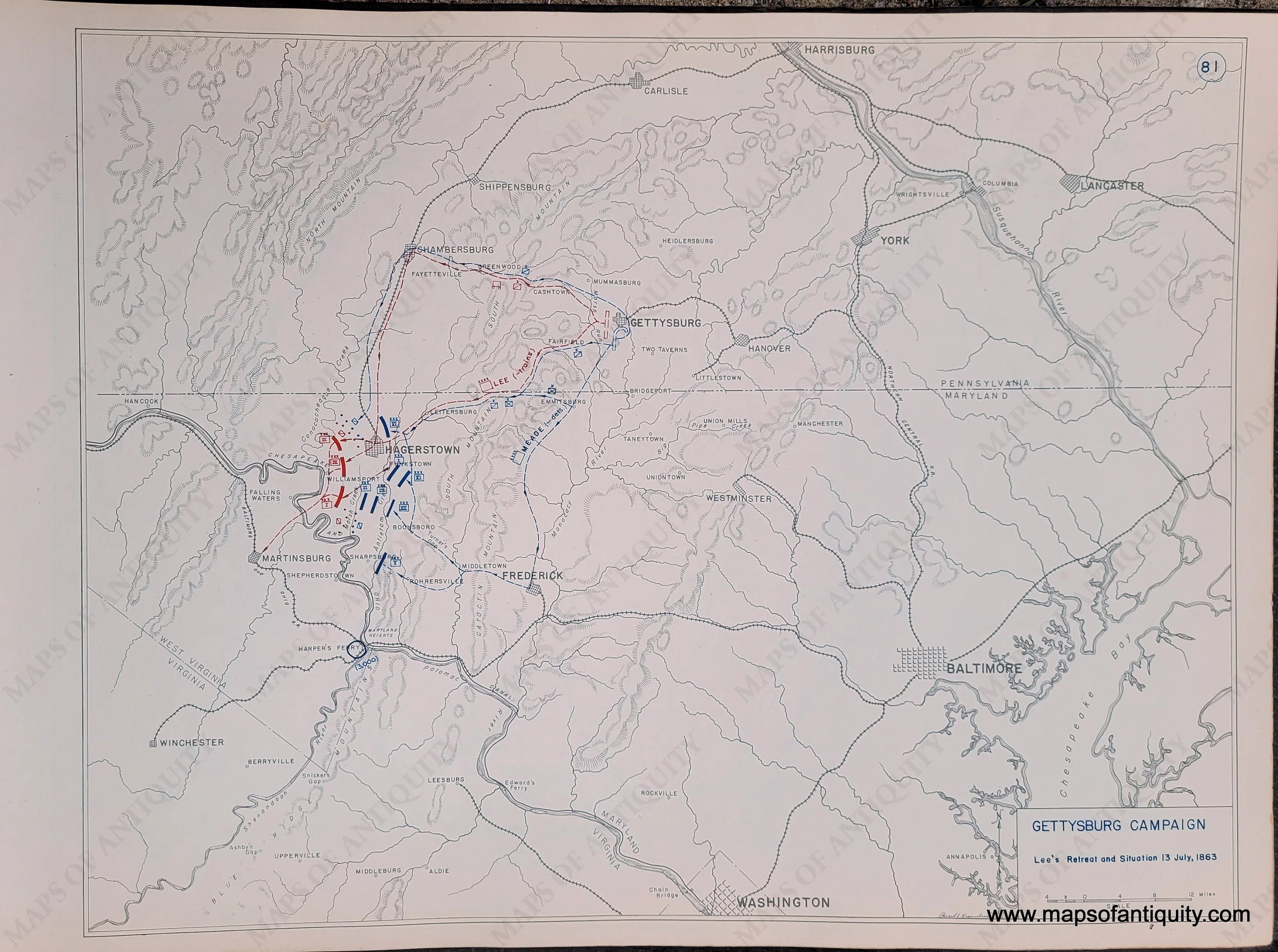 Gettysburg Campaign Map Retreat