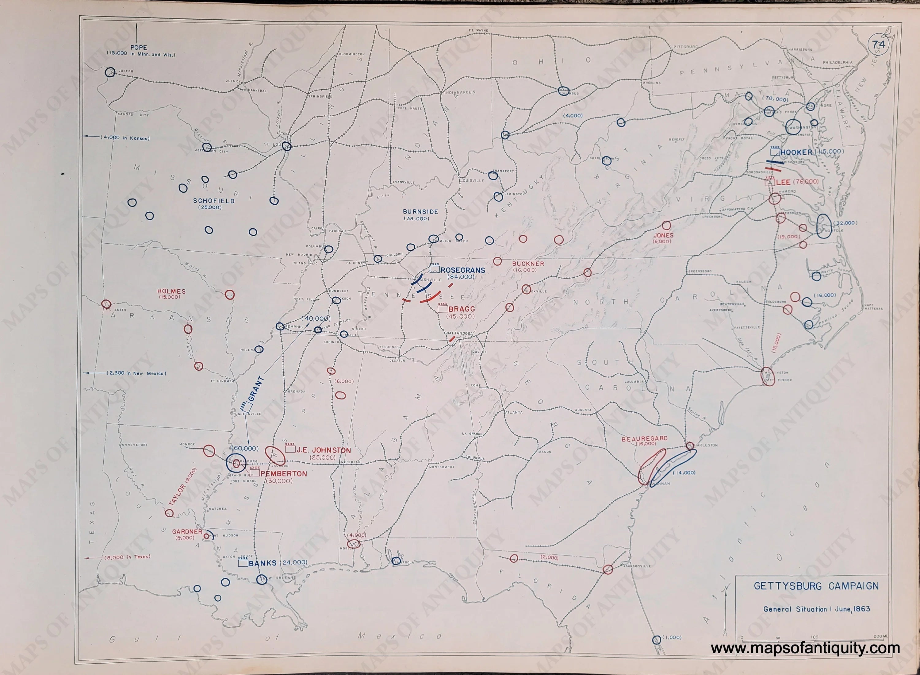 1948 - Gettysburg Campaign, General Situation 1 June, 1863 (Plate 74 ...