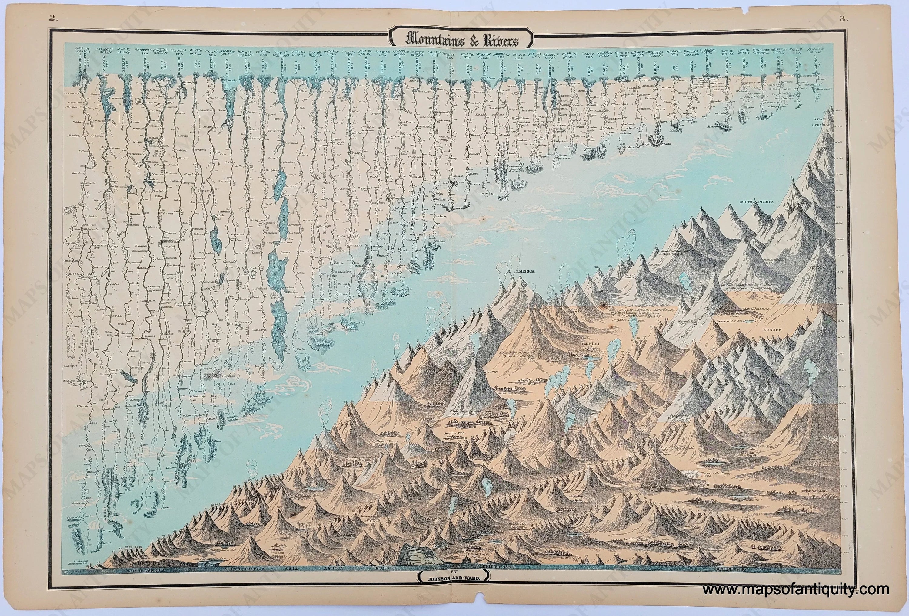 1864 - Mountains & Rivers - Antique Map – Maps of Antiquity