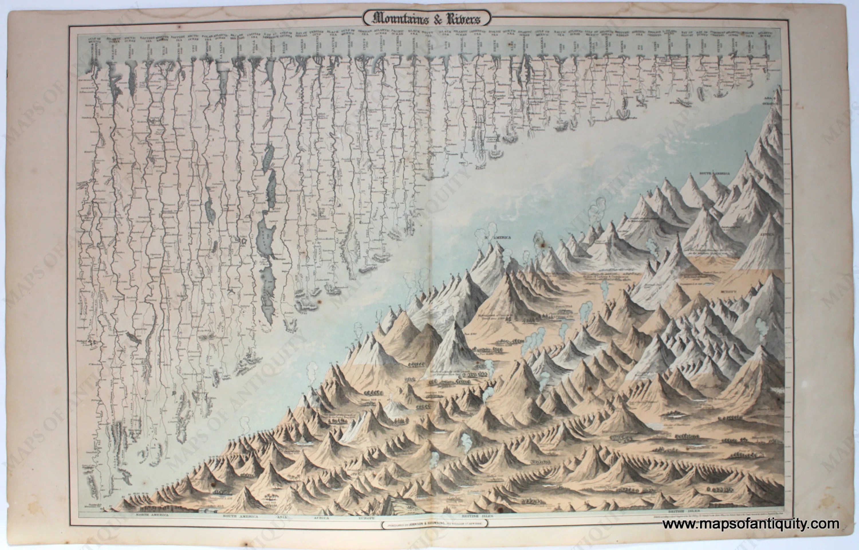 1859 - Mountains & Rivers - Antique Map – Maps of Antiquity
