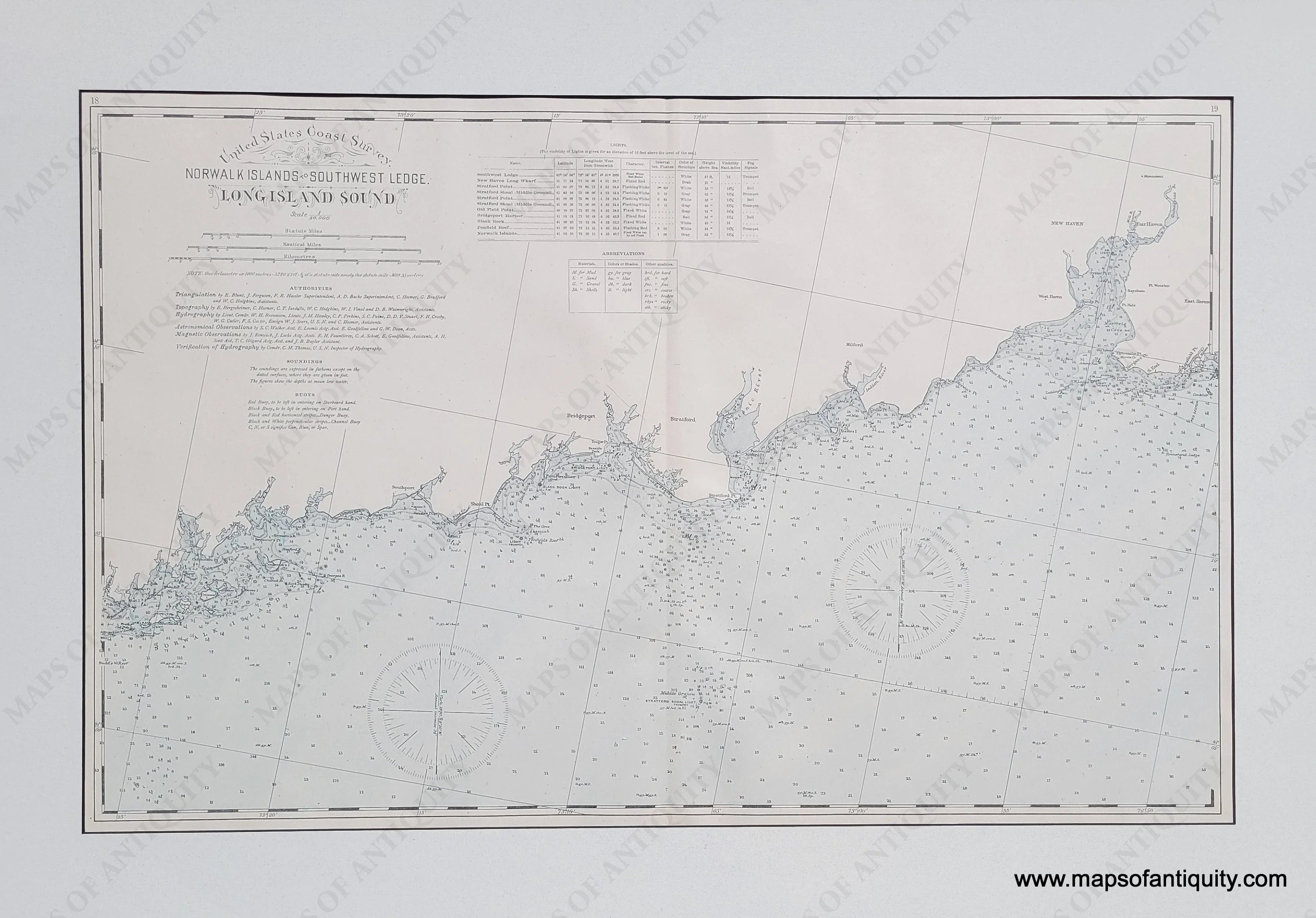 1893 - United States Coast Survey Norwalk Islands to Southwest Ledge ...