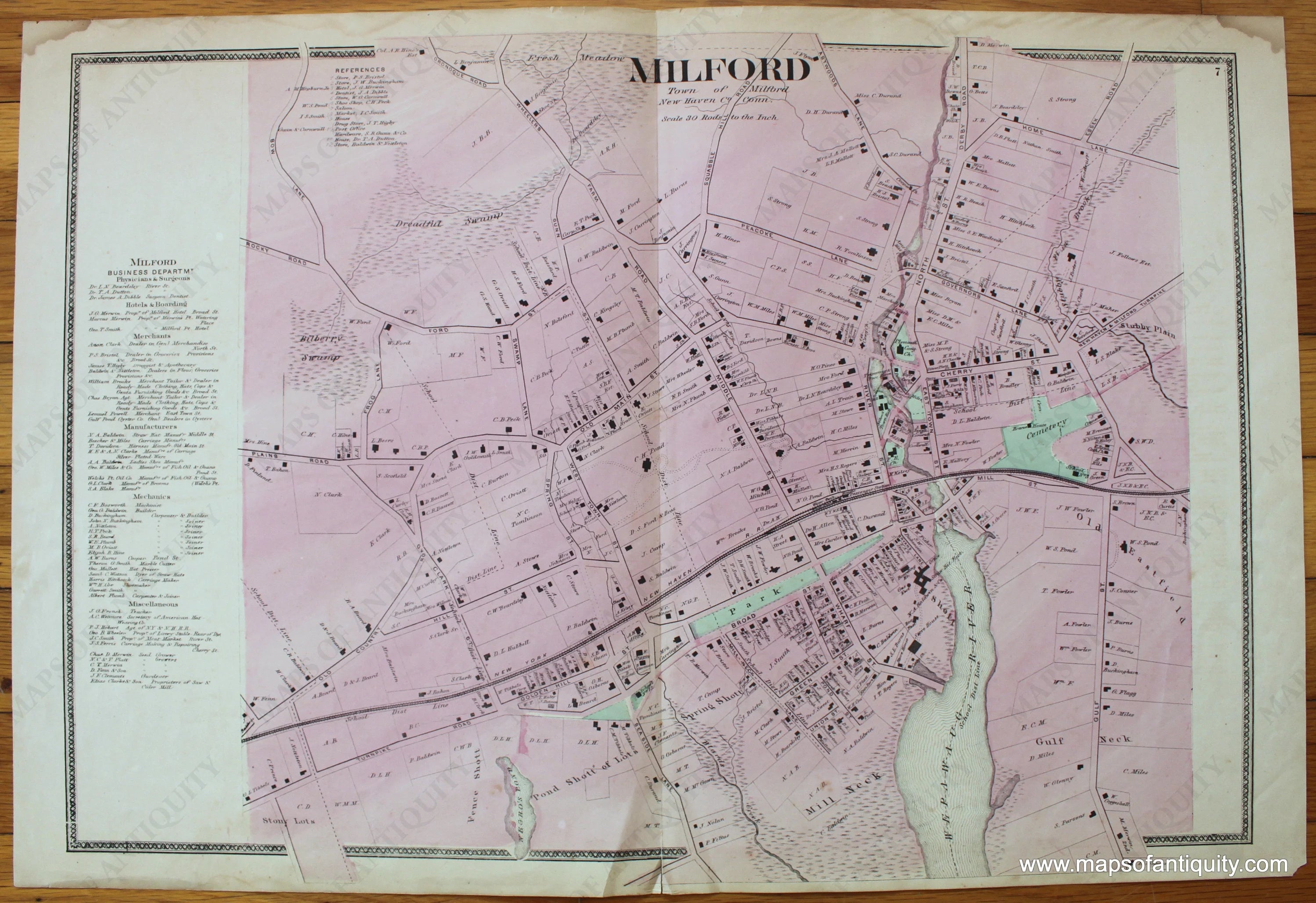 1868 - Milford (CT) - Antique Map – Maps of Antiquity