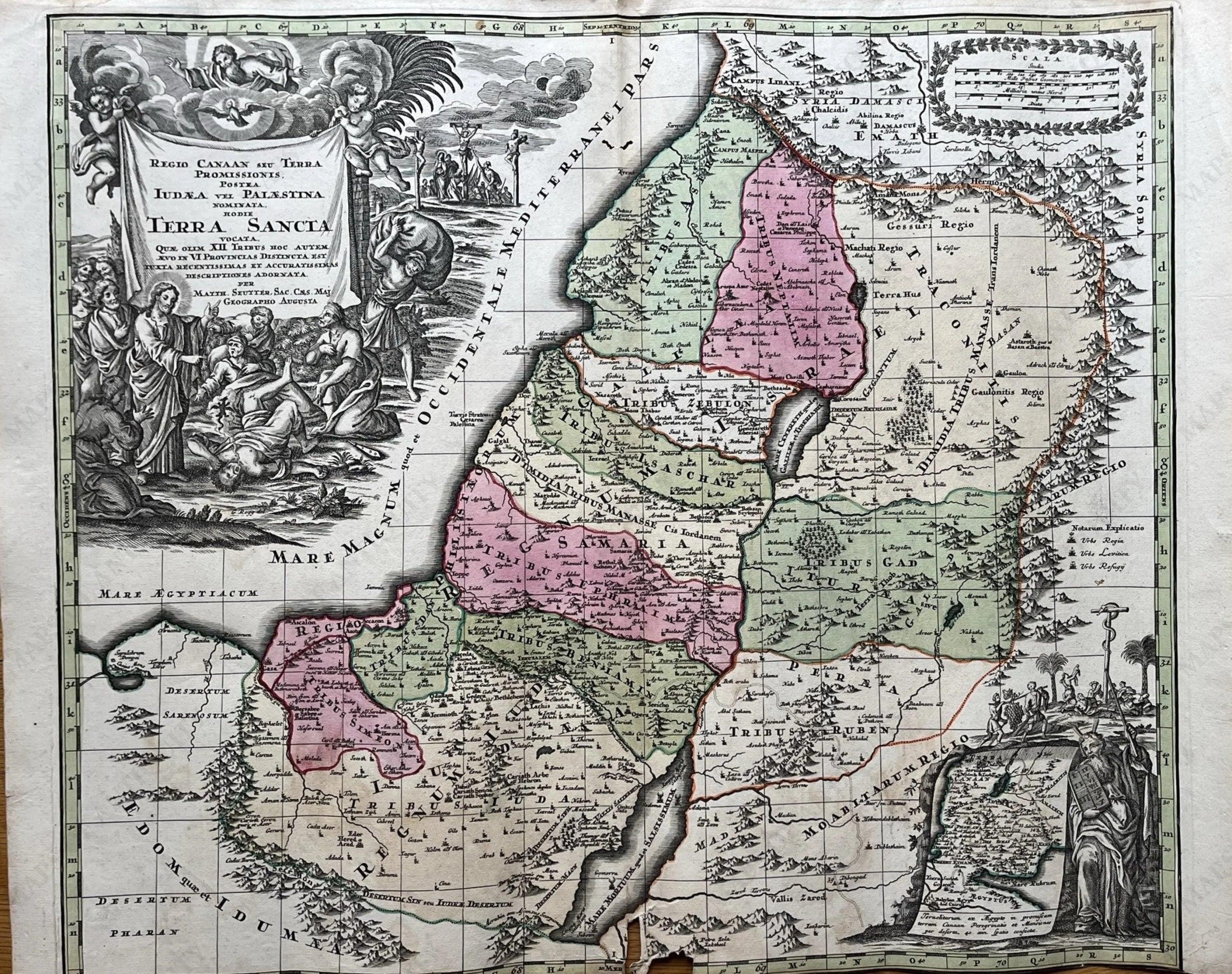 1730 - Holy Land - Regio Canaan seu Terra Promissionis Postea Judeaea ...