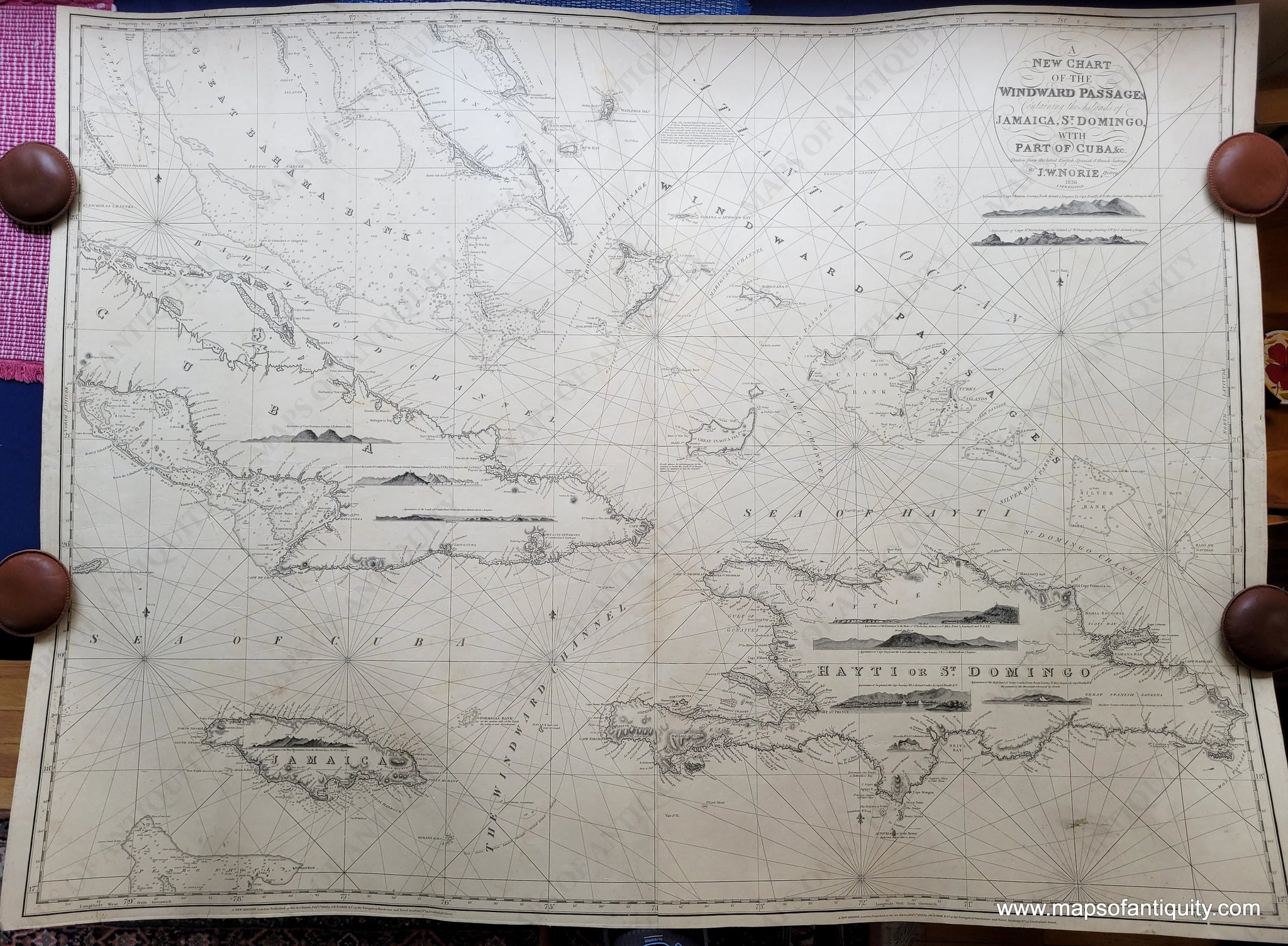 Antique Nautical Chart Virgin Islands