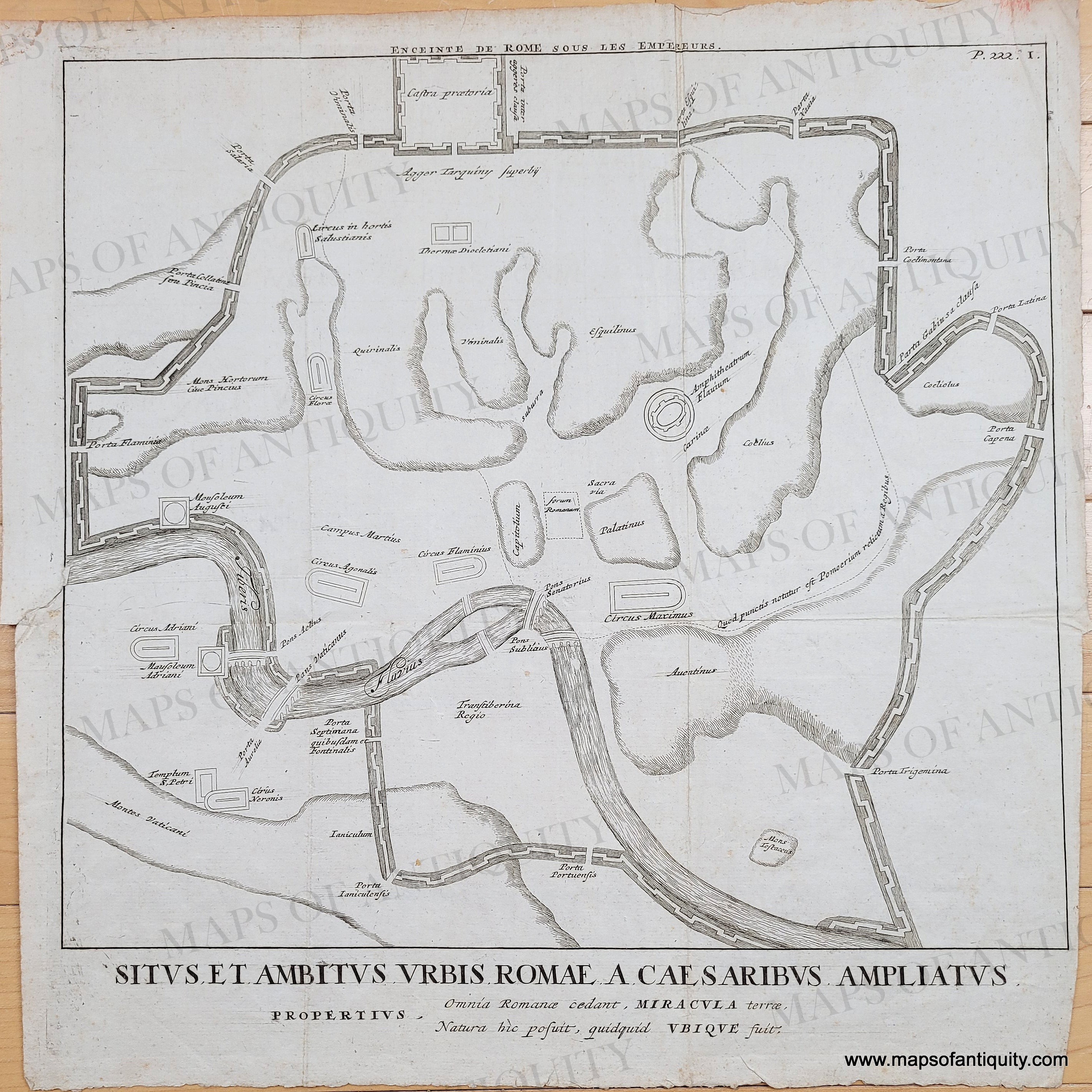 1766 Genuine Antique Map Rome - Situs et Ambitis Urbis Romae a ...