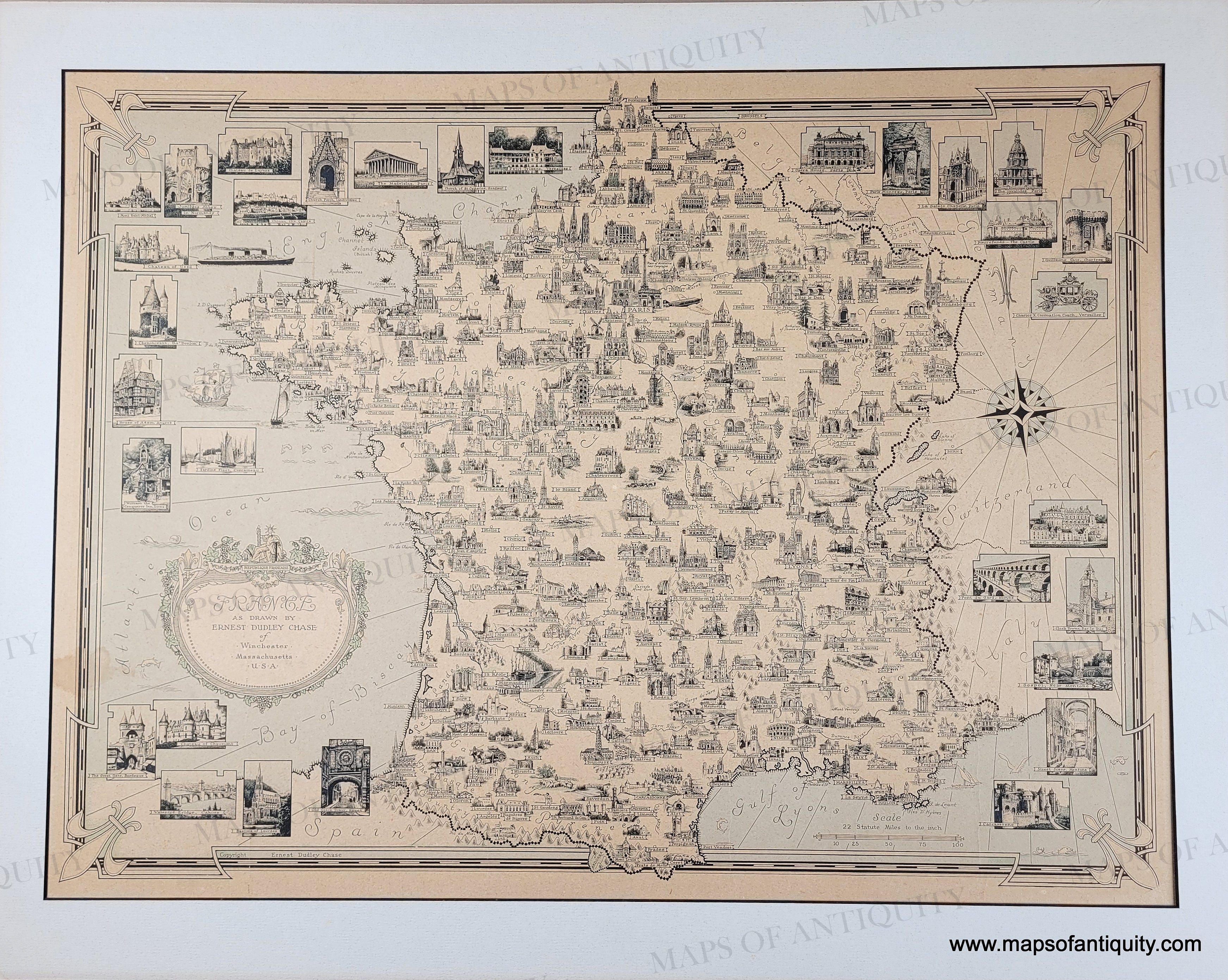 1935 - France as Drawn by Ernest Dudley Chase - Antique Pictorial Map ...
