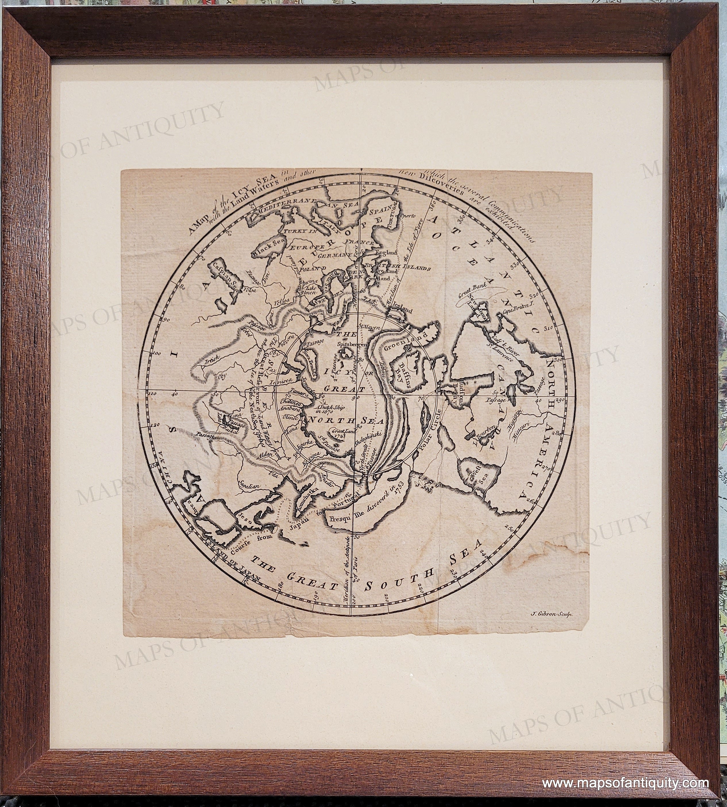 1760 - A Map of the Icy Sea in which the several Communications with t ...