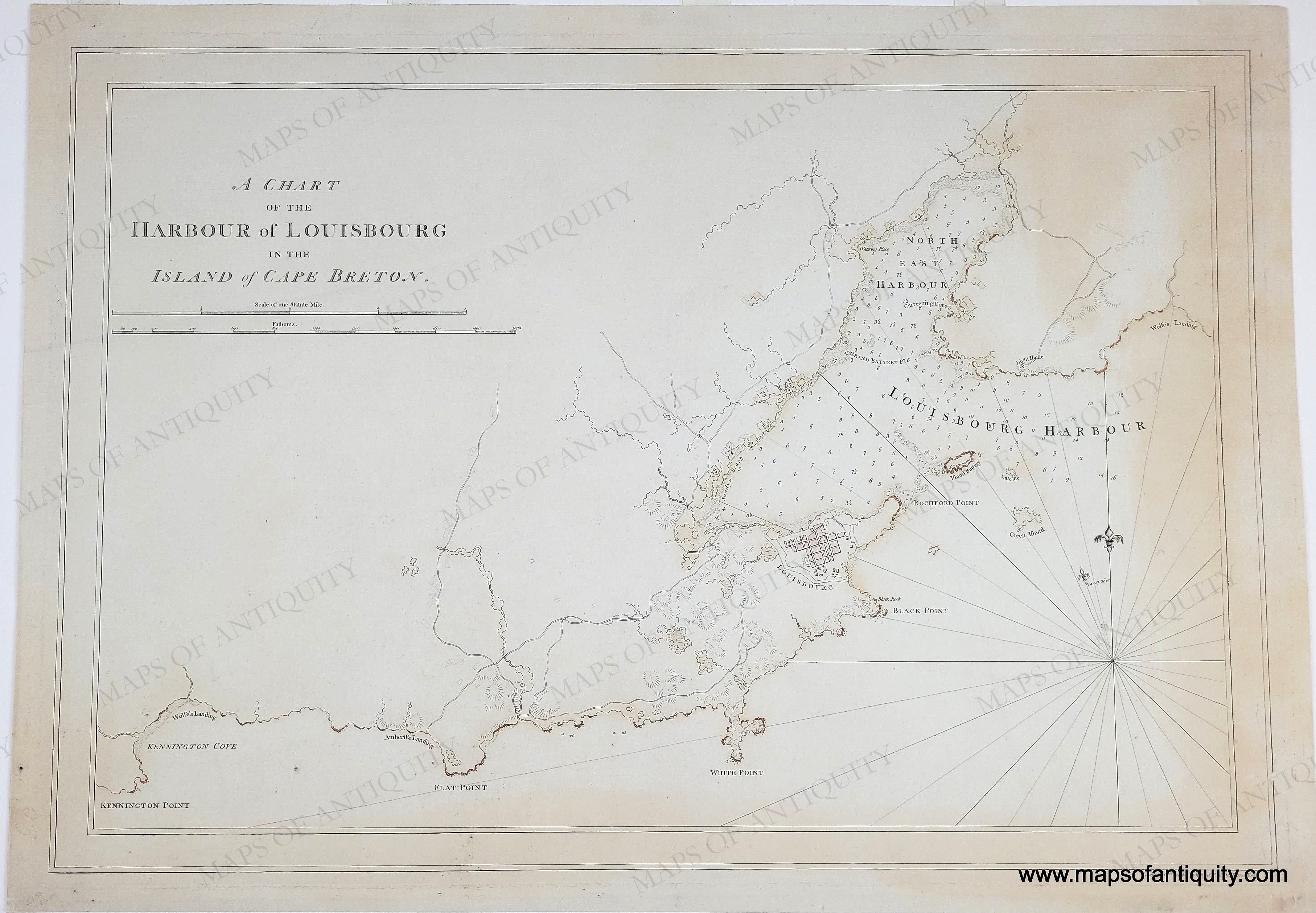 1781 - A Chart of the Harbour of Louisbourg in the Island of Cape Bret ...