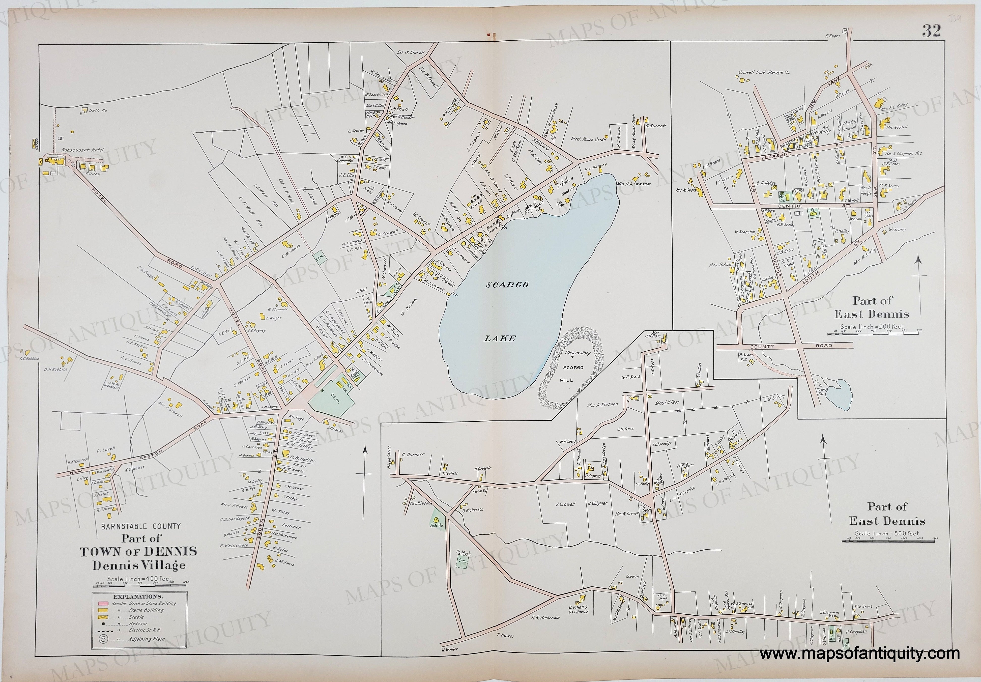 1910 - Plate 32. Part of Town of Dennis, Dennis Village, East Dennis ...