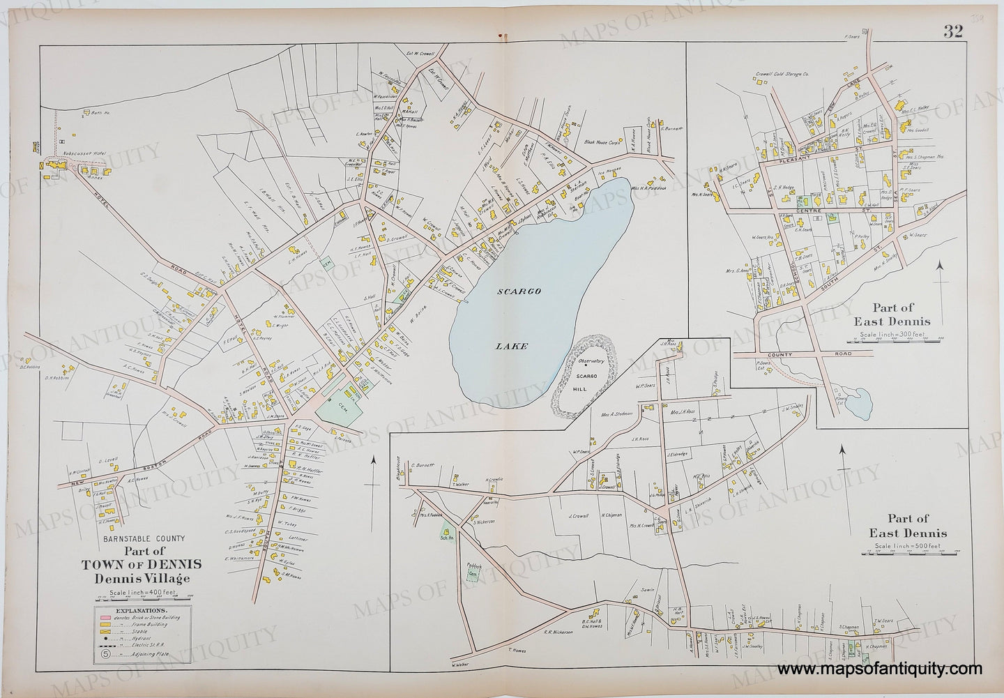 1910 - Plate 32. Part of Town of Dennis, Dennis Village, East Dennis ...